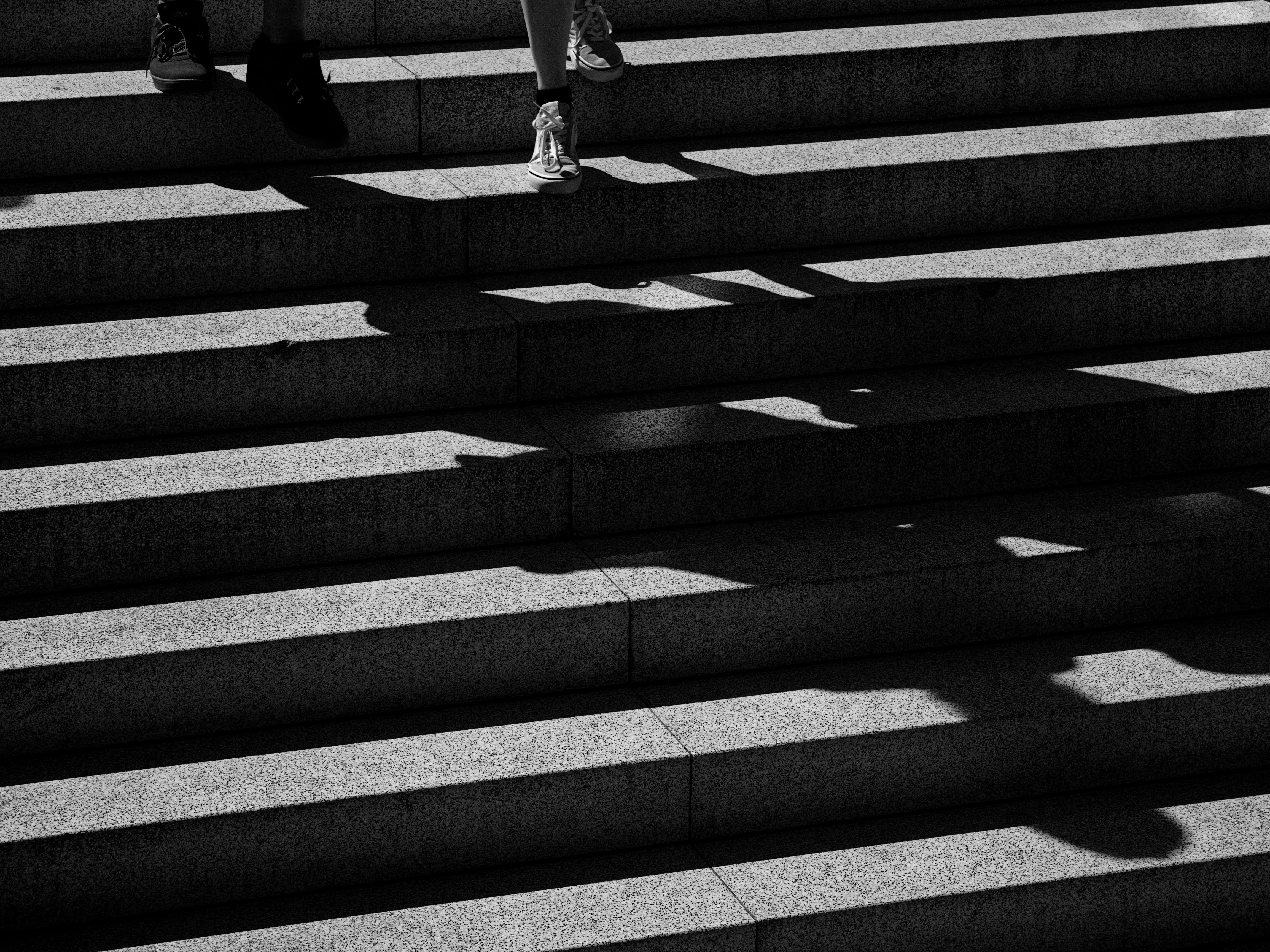 Shadow Play on Urban Concrete Steps · Free Stock Photo