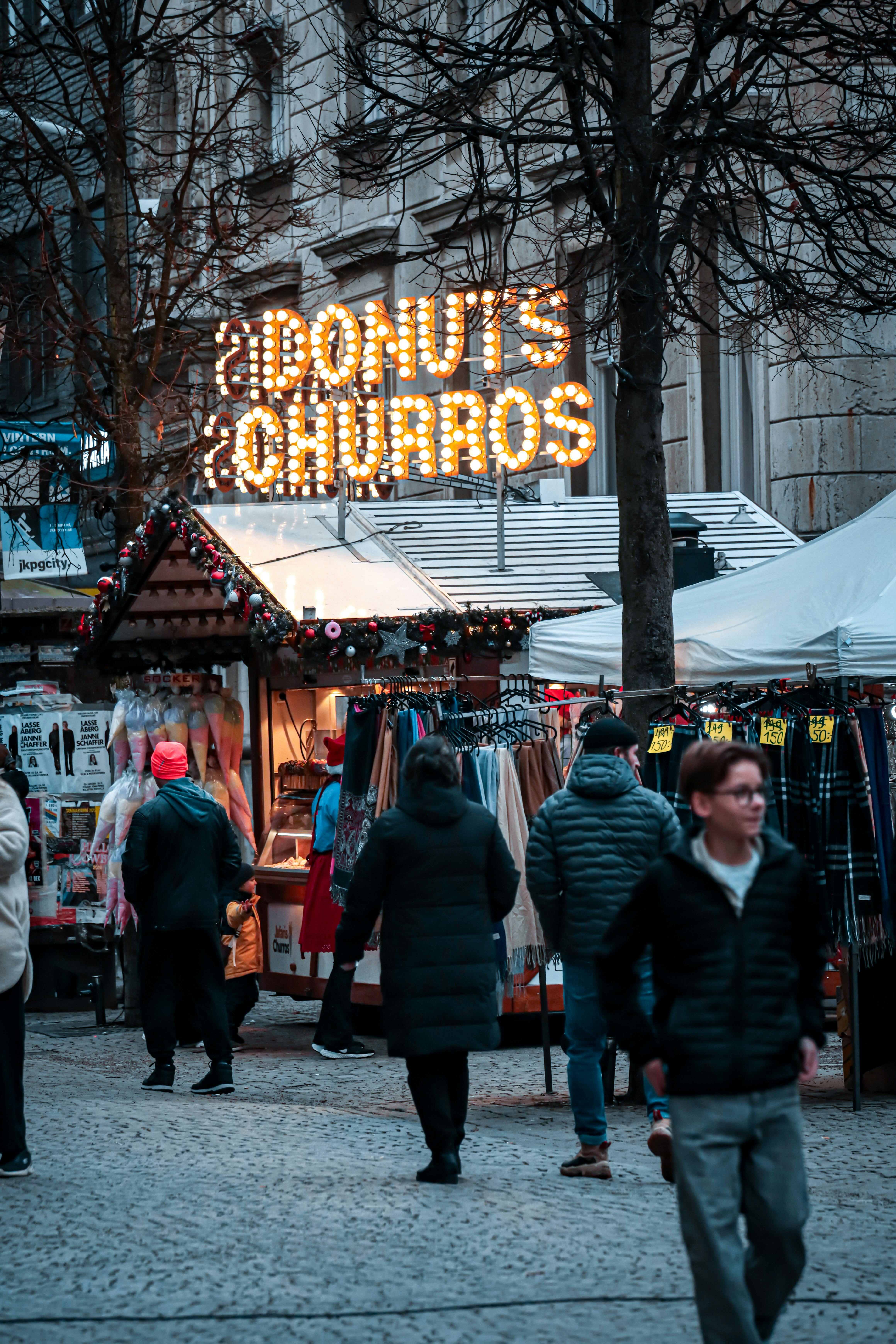 Vibrant Winter Street Market in Jönköping · Free Stock Photo