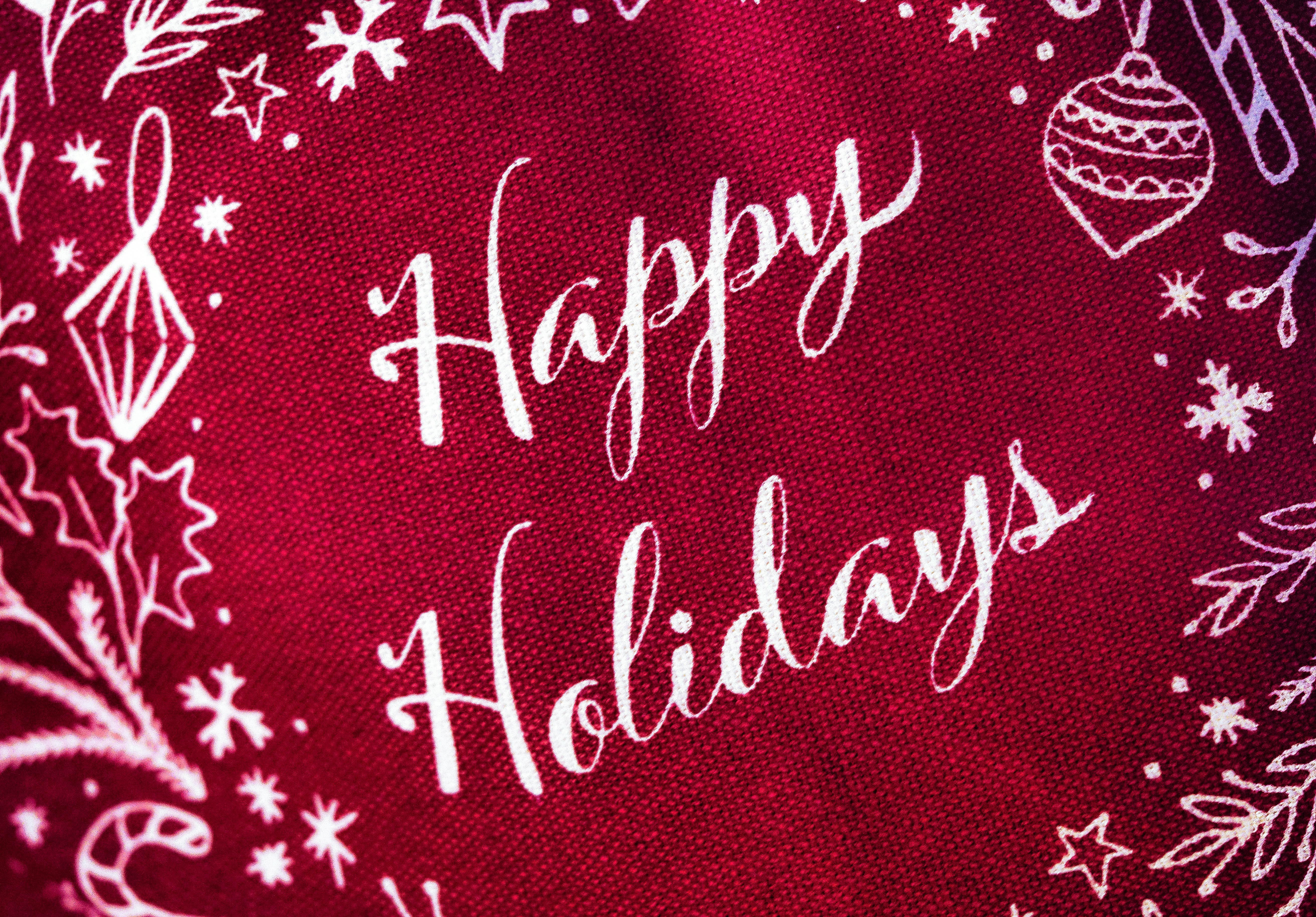 Festive Red Happy Holidays Graphic Design · Free Stock Photo