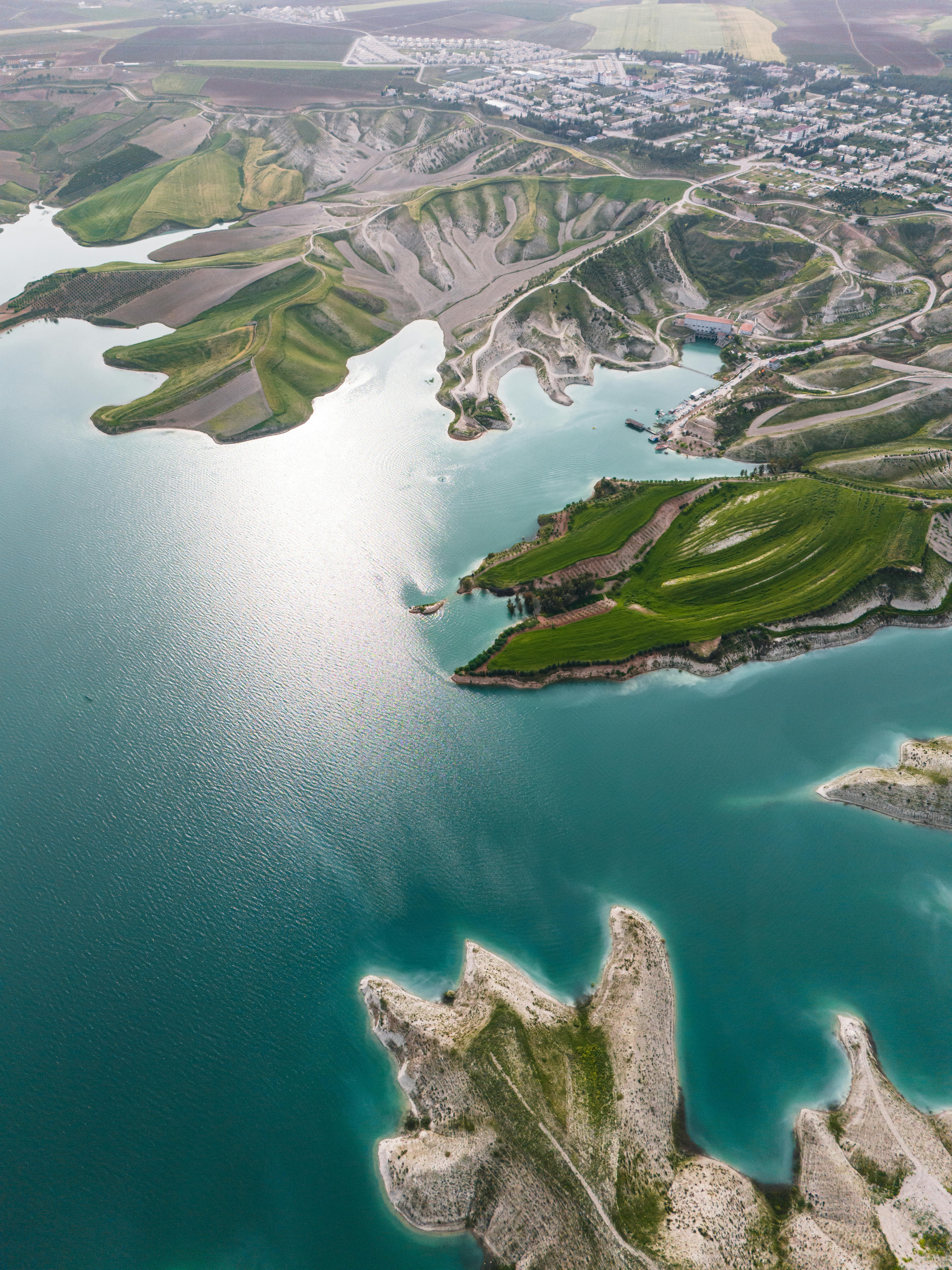 Aerial View of Scenic Turkish Landscape with Green Hills · Free Stock Photo