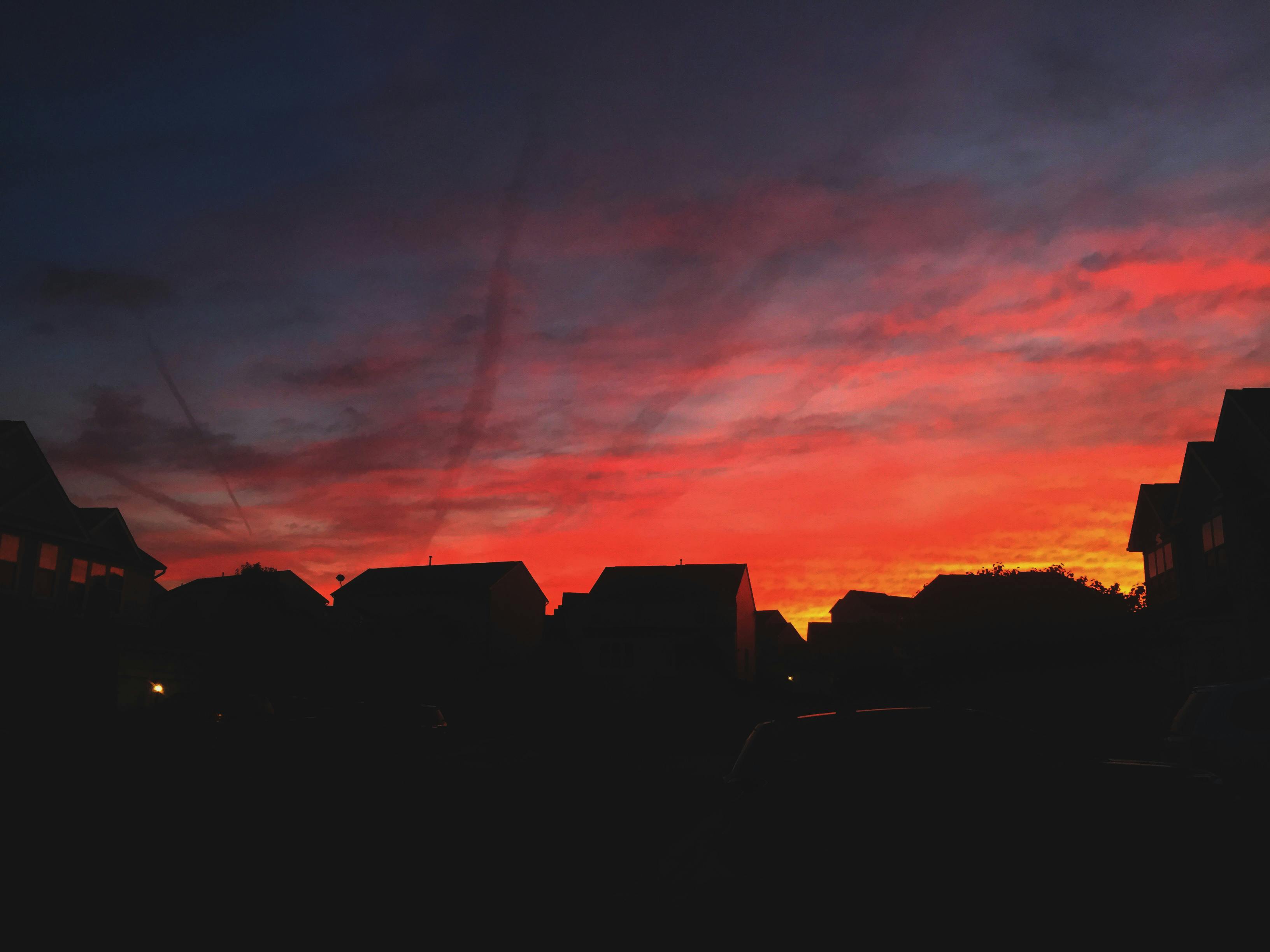 Free stock photo of houses, neighborhood, sunset