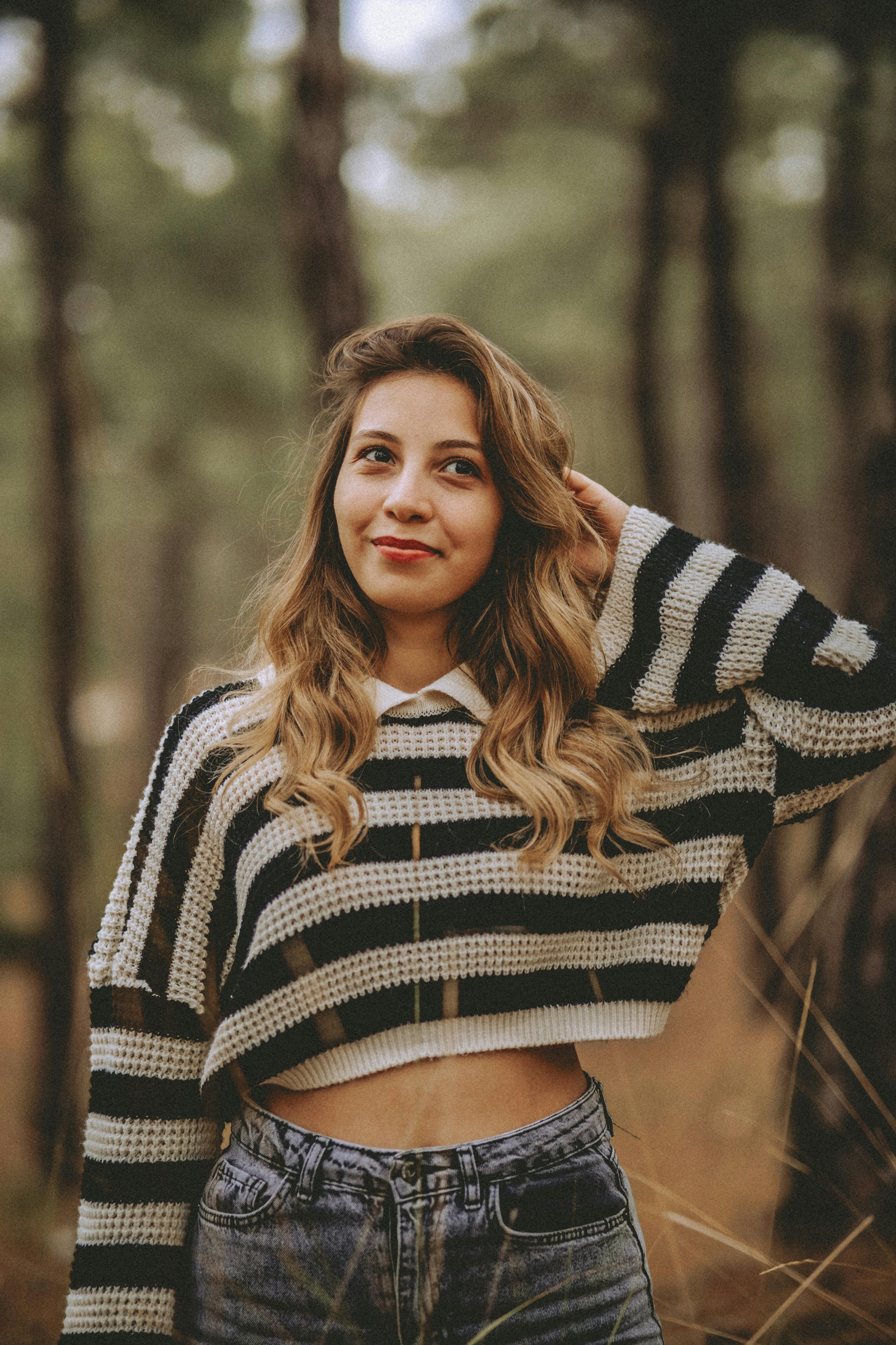 Casual Fashion Portrait in Forest Setting · Free Stock Photo