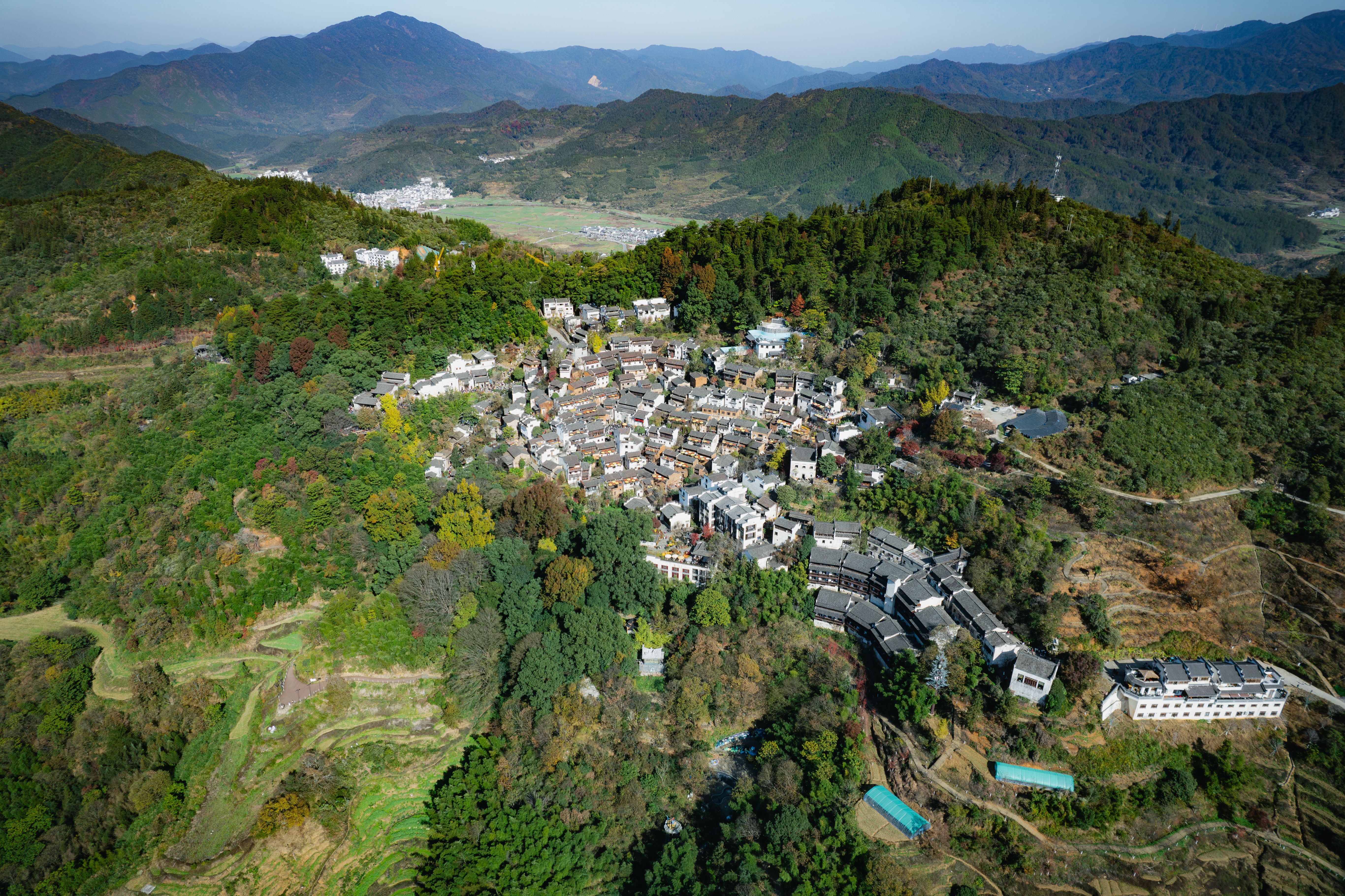 Scenic Aerial View of Rural Chinese Village · Free Stock Photo