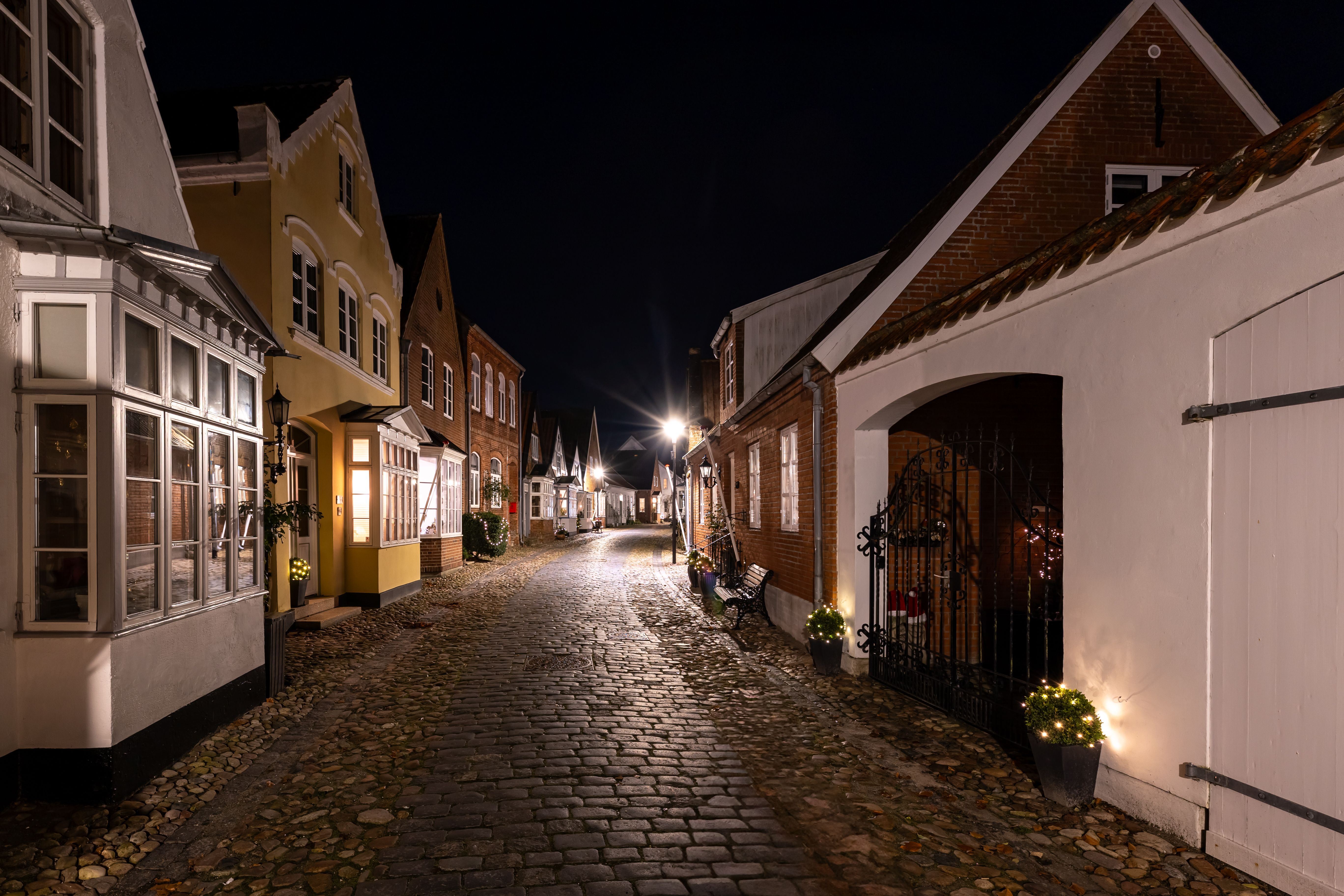 Charming Night Street in Tondern, Denmark · Free Stock Photo