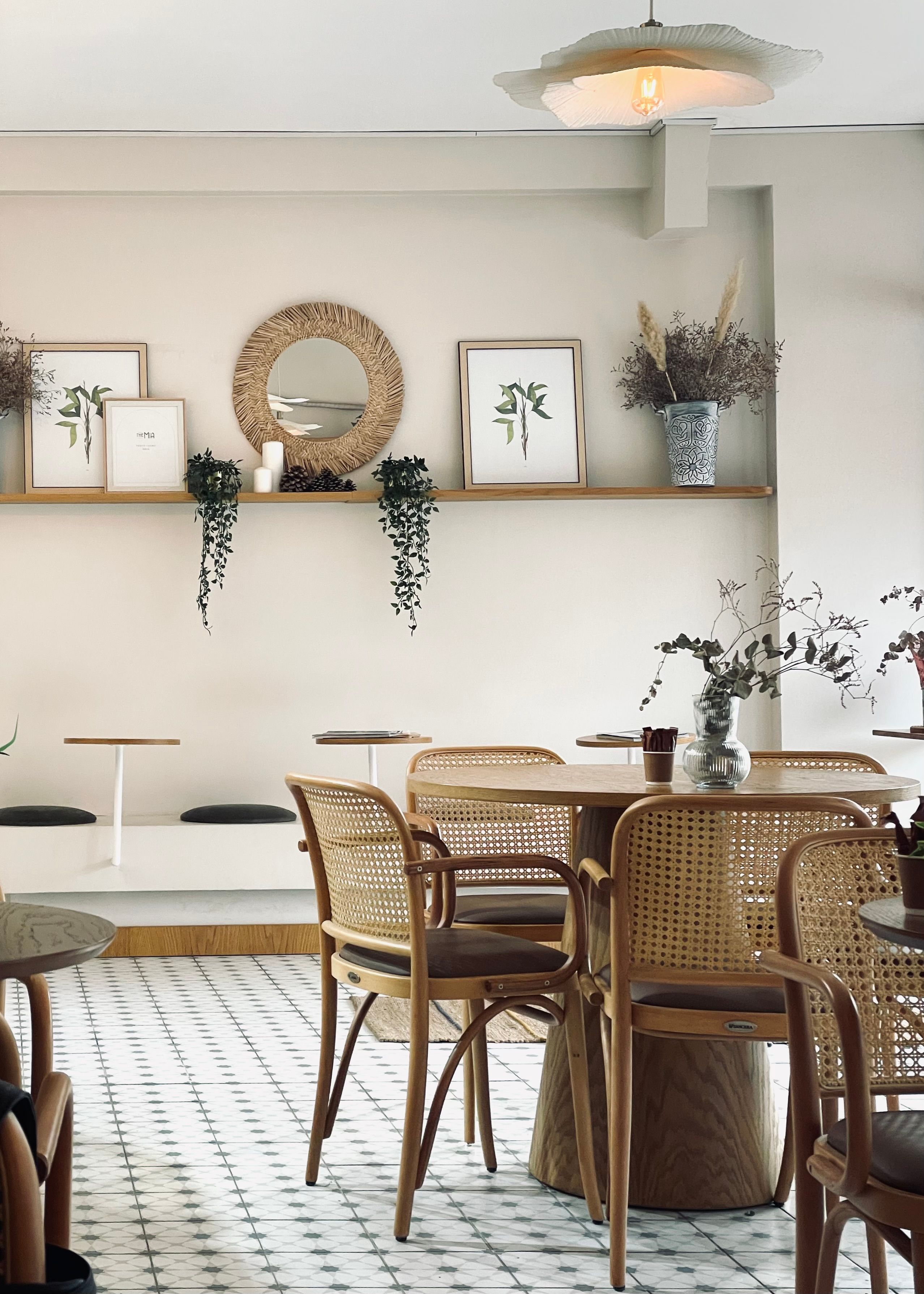 Cozy Modern Cafe Interior with Wooden Furniture · Free Stock Photo