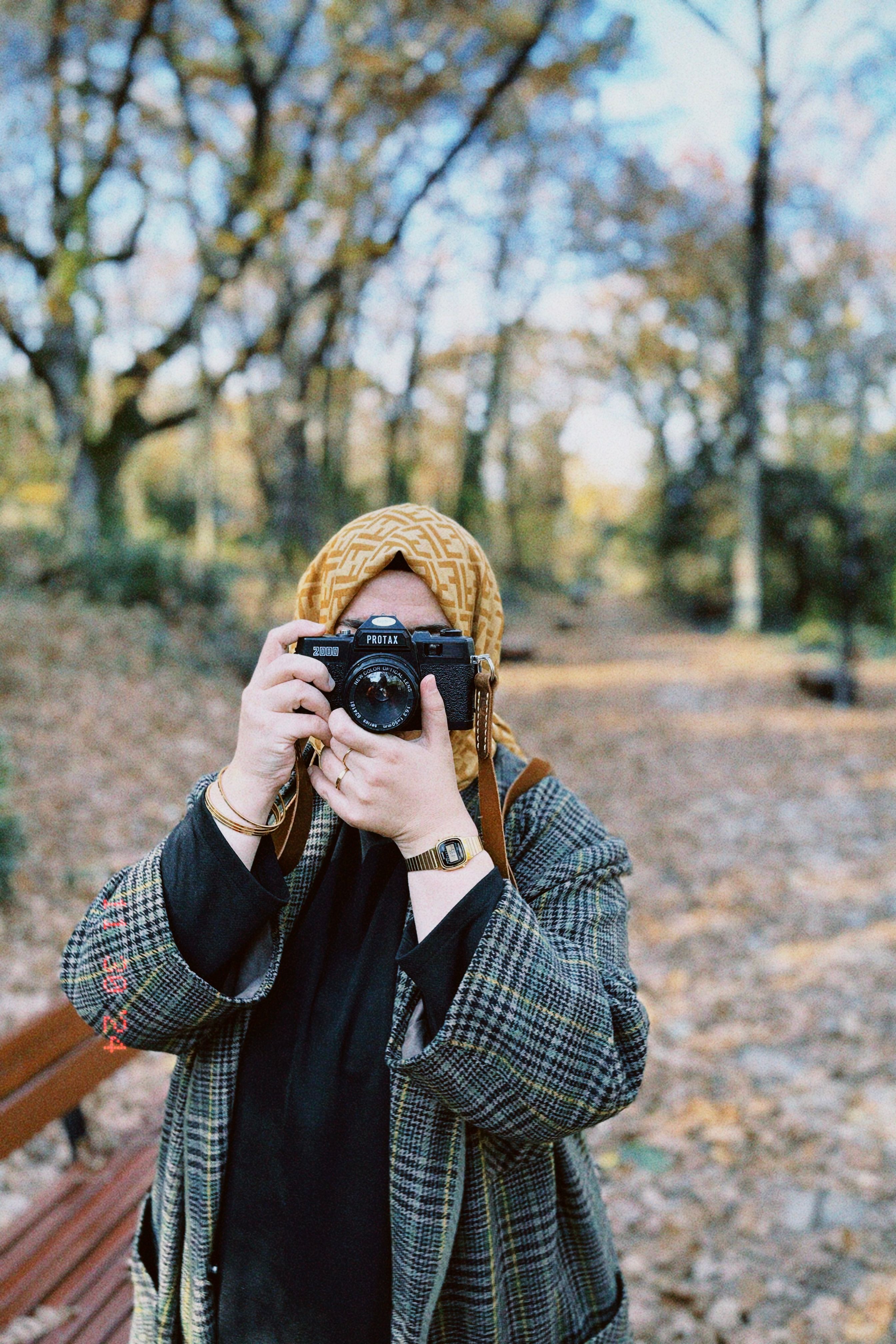 Woman Photographer Taking Picture in Autumn Park · Free Stock Photo
