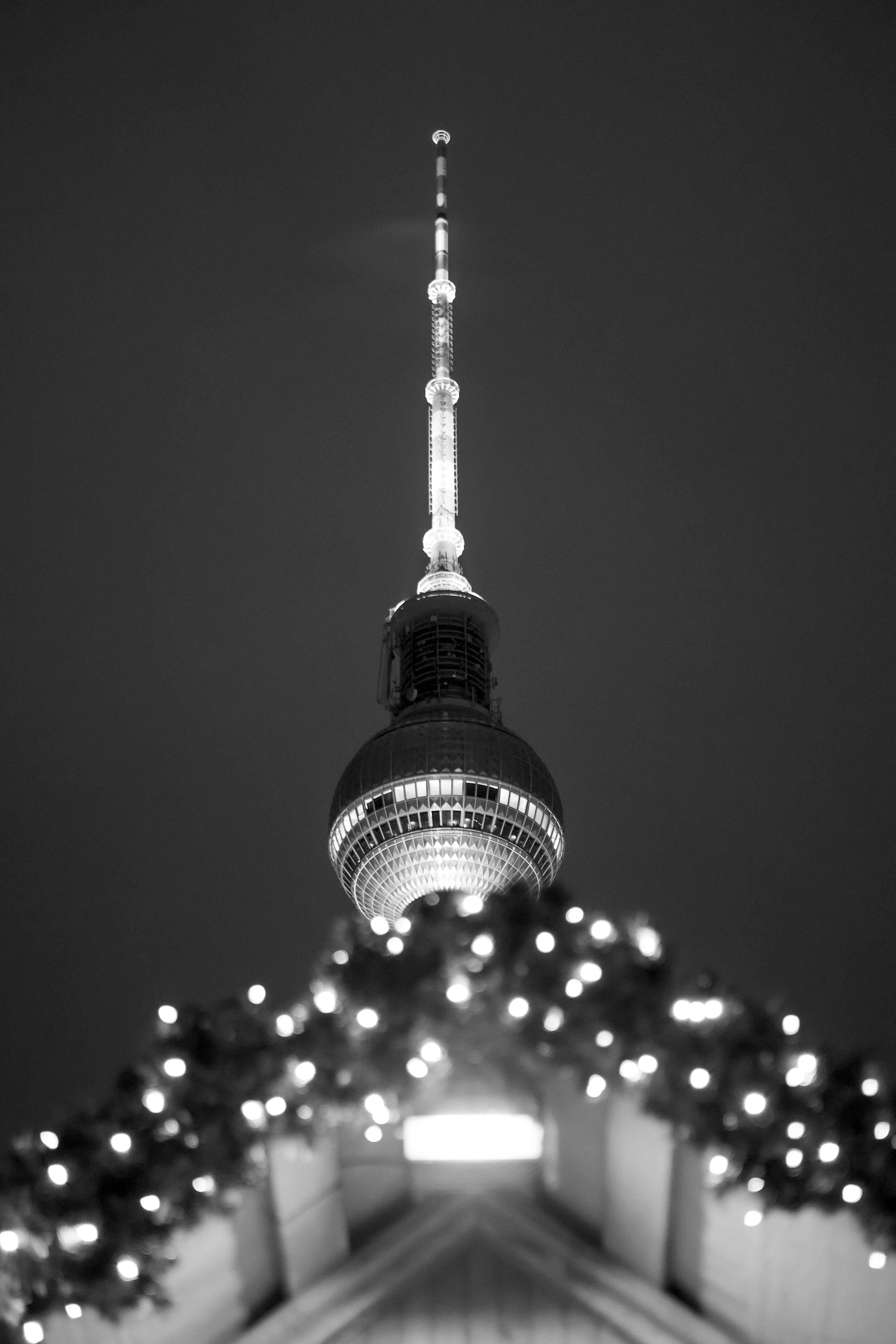 Berlin TV Tower with Festive Christmas Lights · Free Stock Photo
