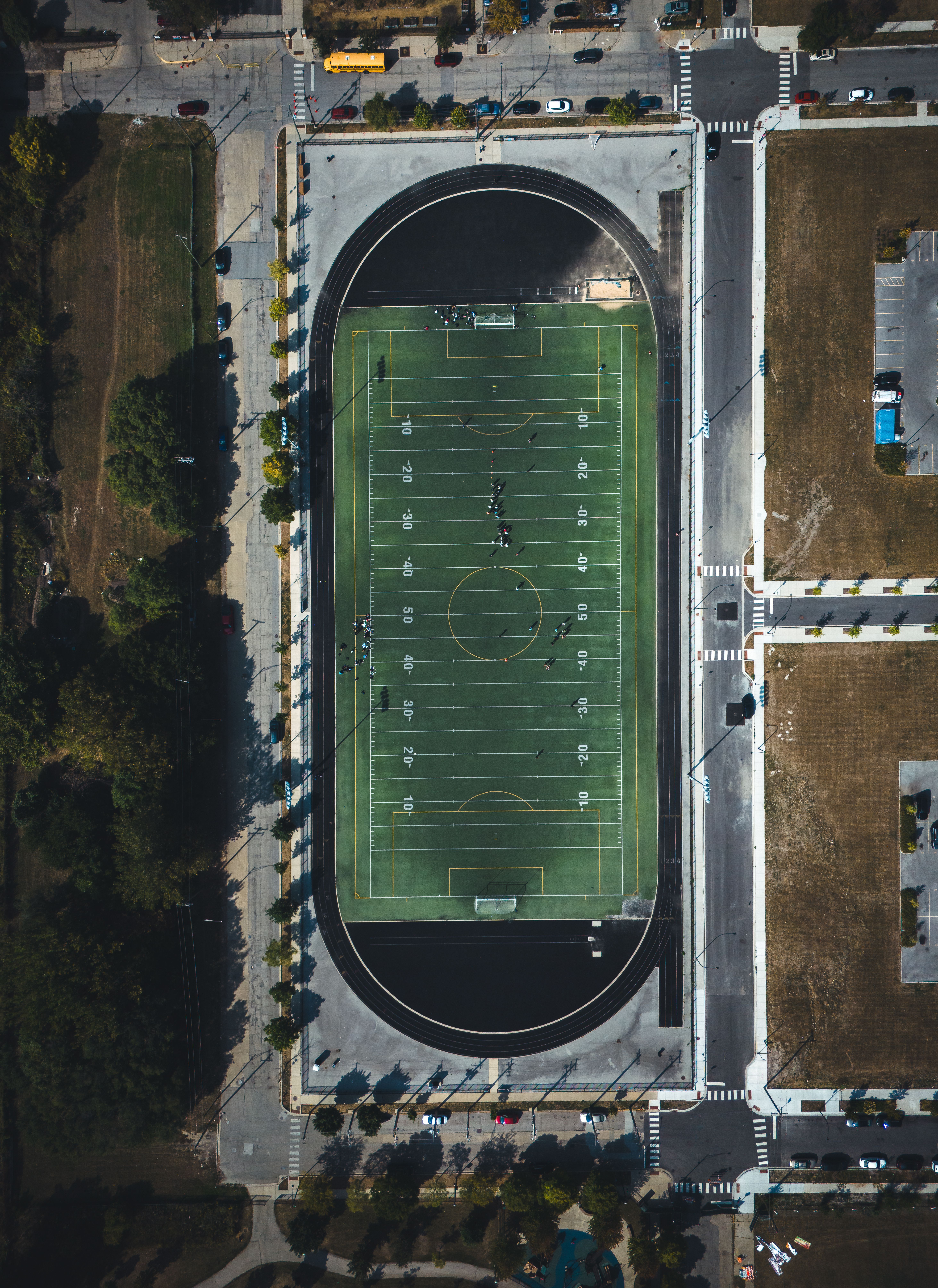 Aerial Photo of Gray and White Stadium · Free Stock Photo