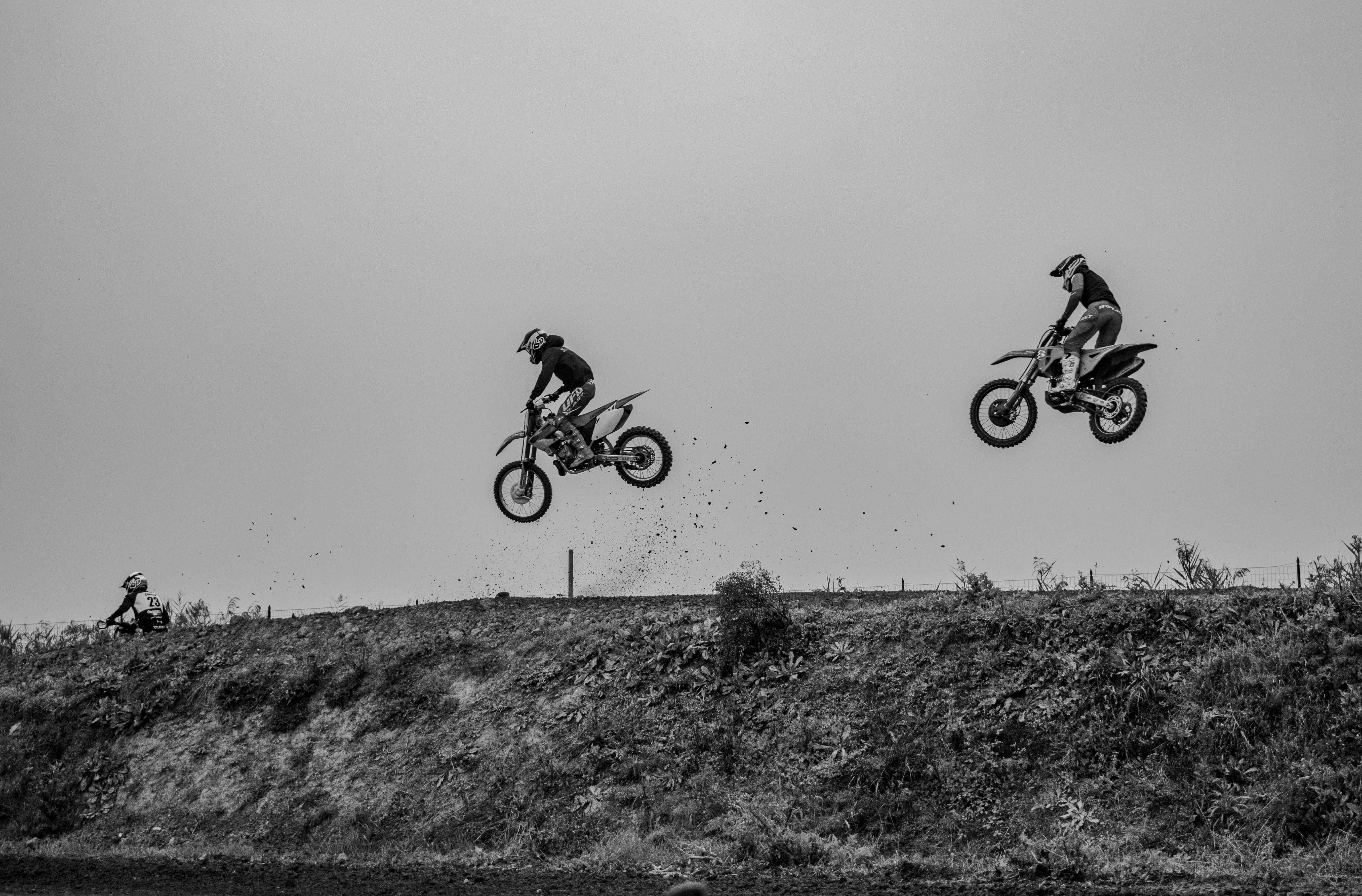 Two Person Riding Motocross Dirt Bikes · Free Stock Photo