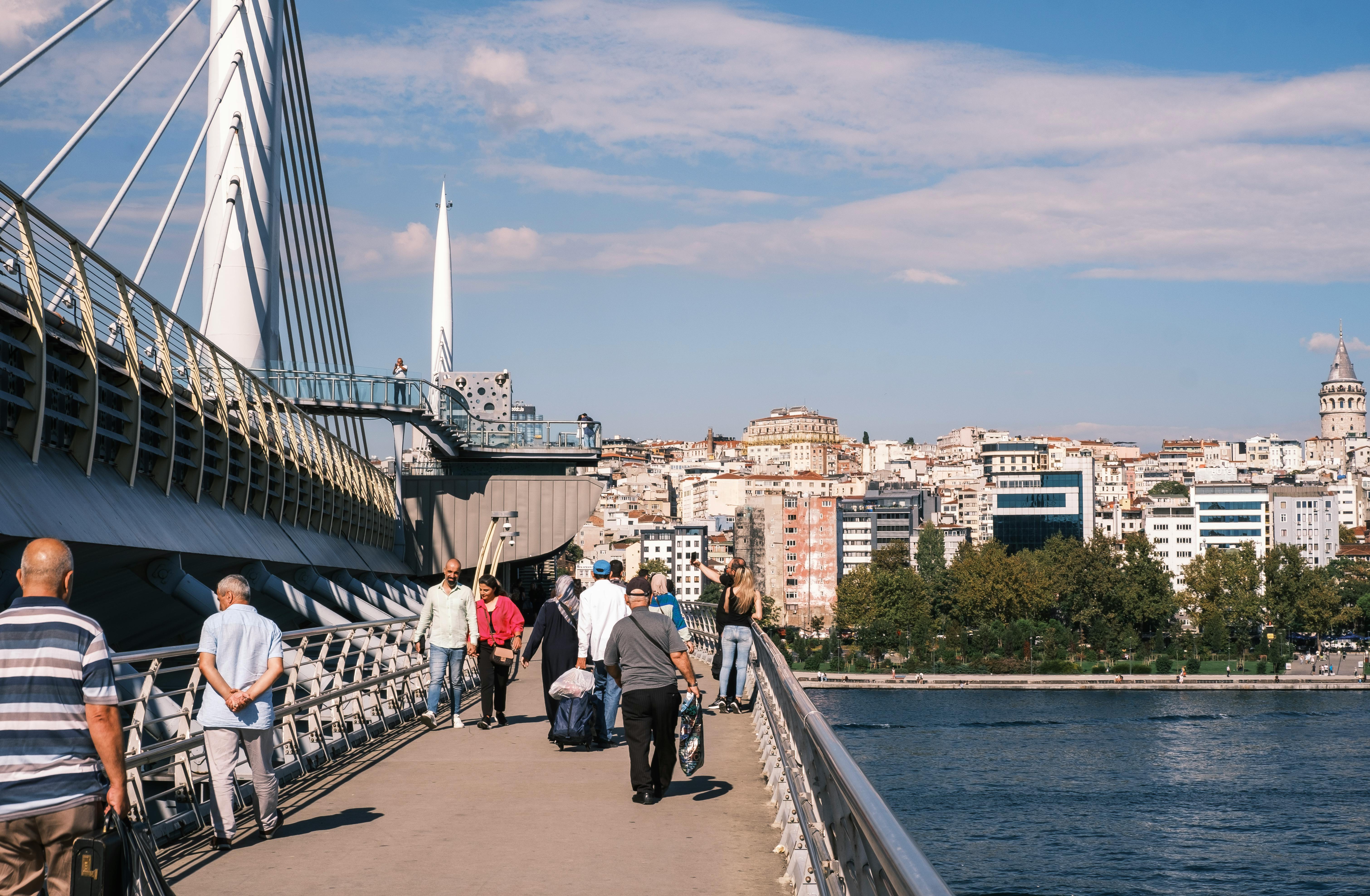Scenic View of Halic Bridge with Galata Tower · Free Stock Photo