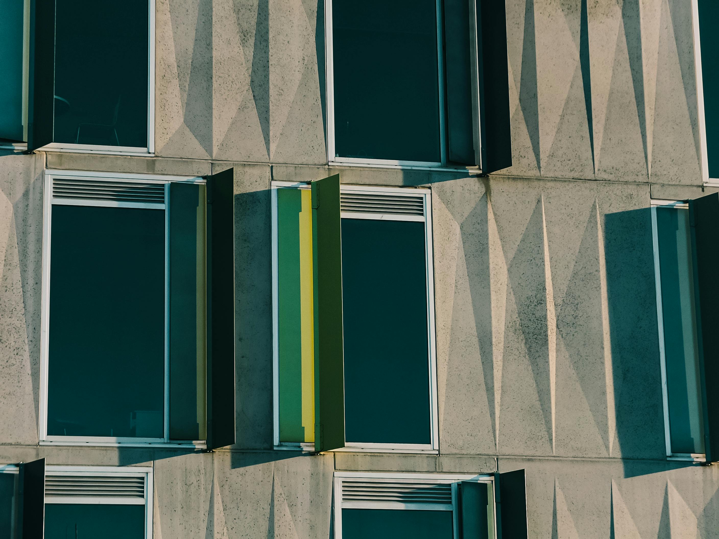 Modern Architectural Design with Louvered Windows · Free Stock Photo