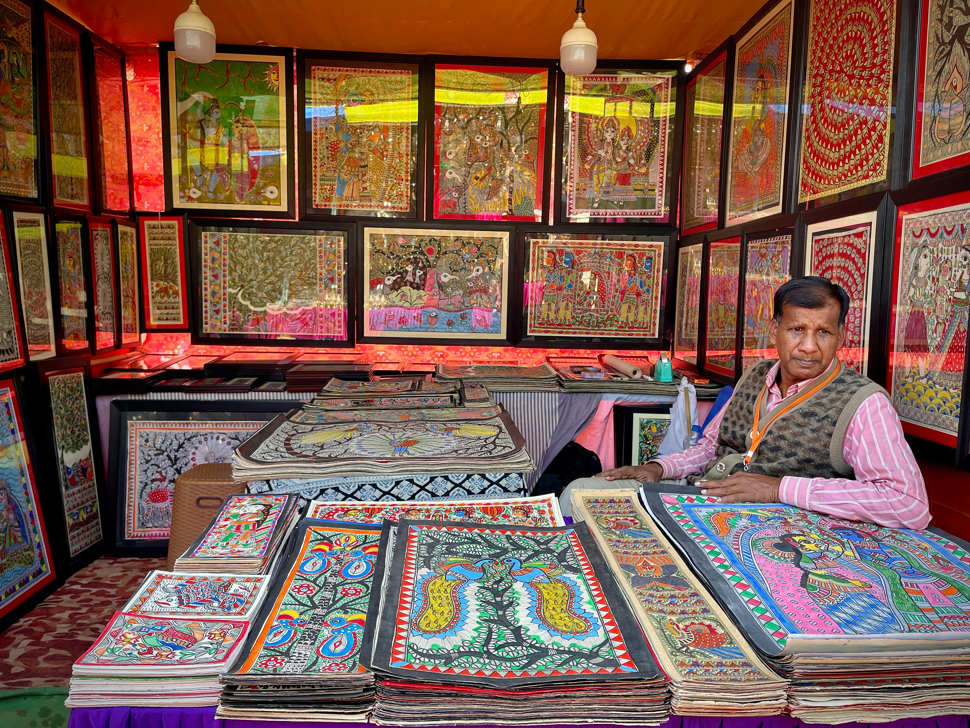 Colorful Traditional Art Stall Display · Free Stock Photo