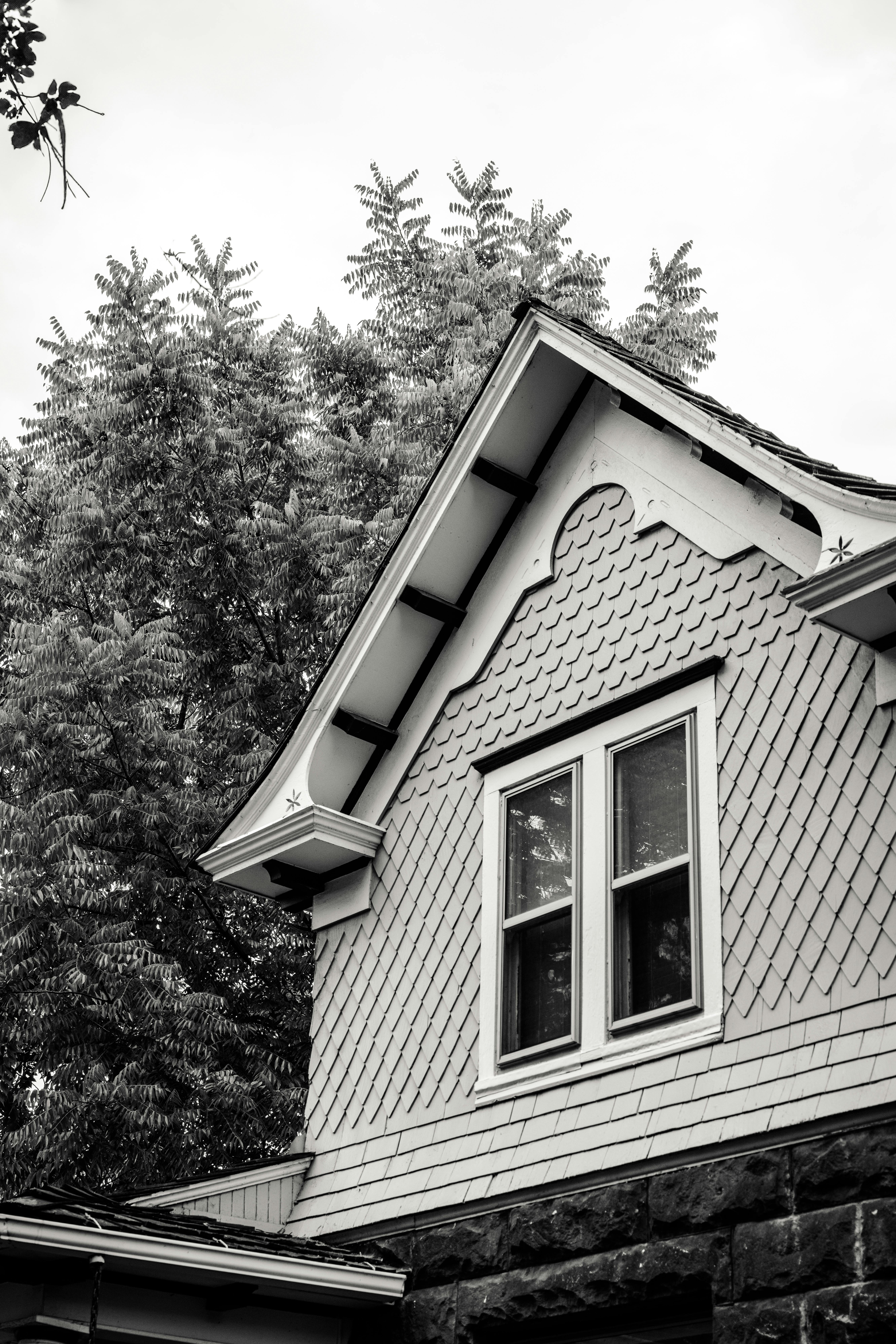 Historic Craftsman House Gable and Windows · Free Stock Photo