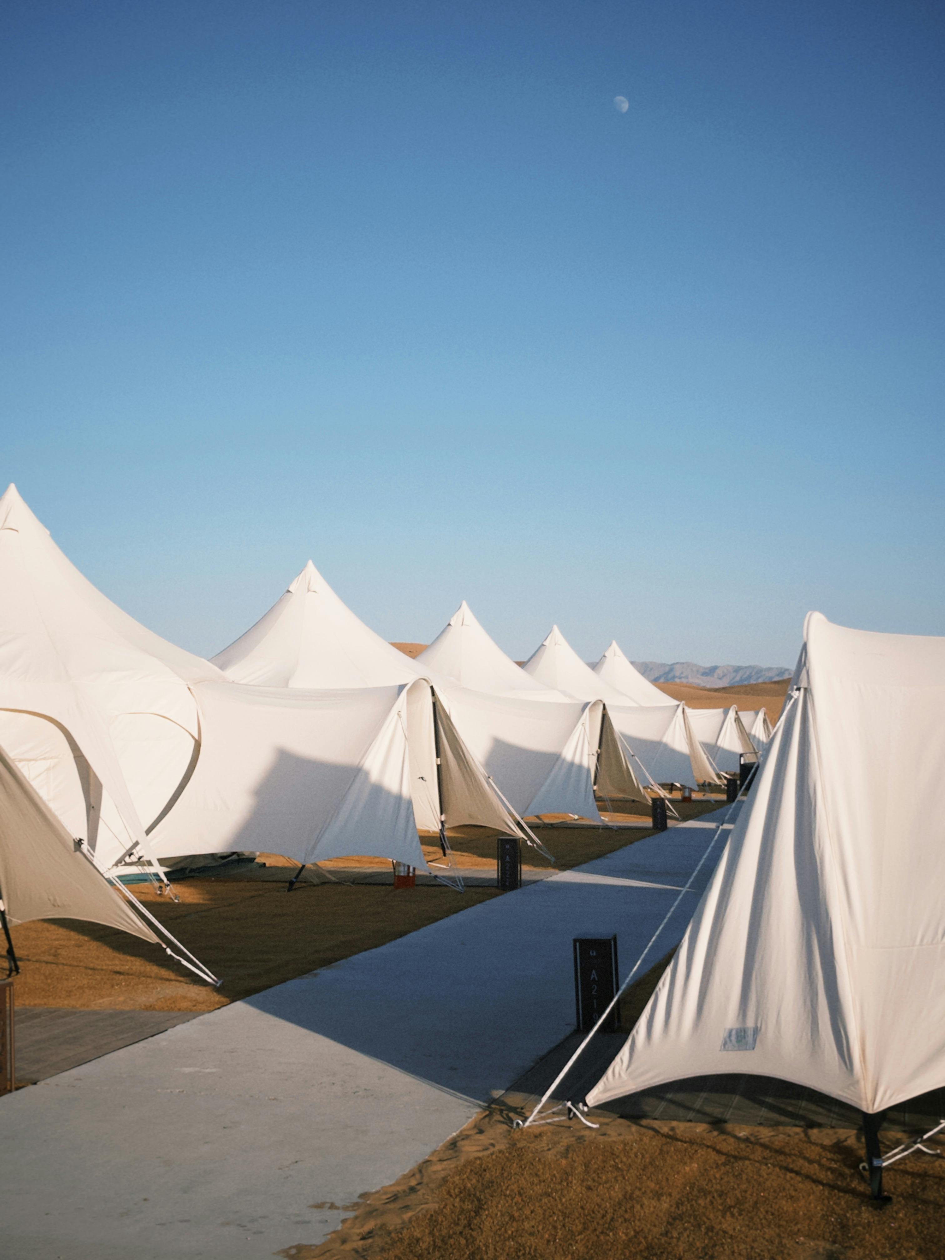 Glamping Tents at a Scenic Desert Landscape · Free Stock Photo