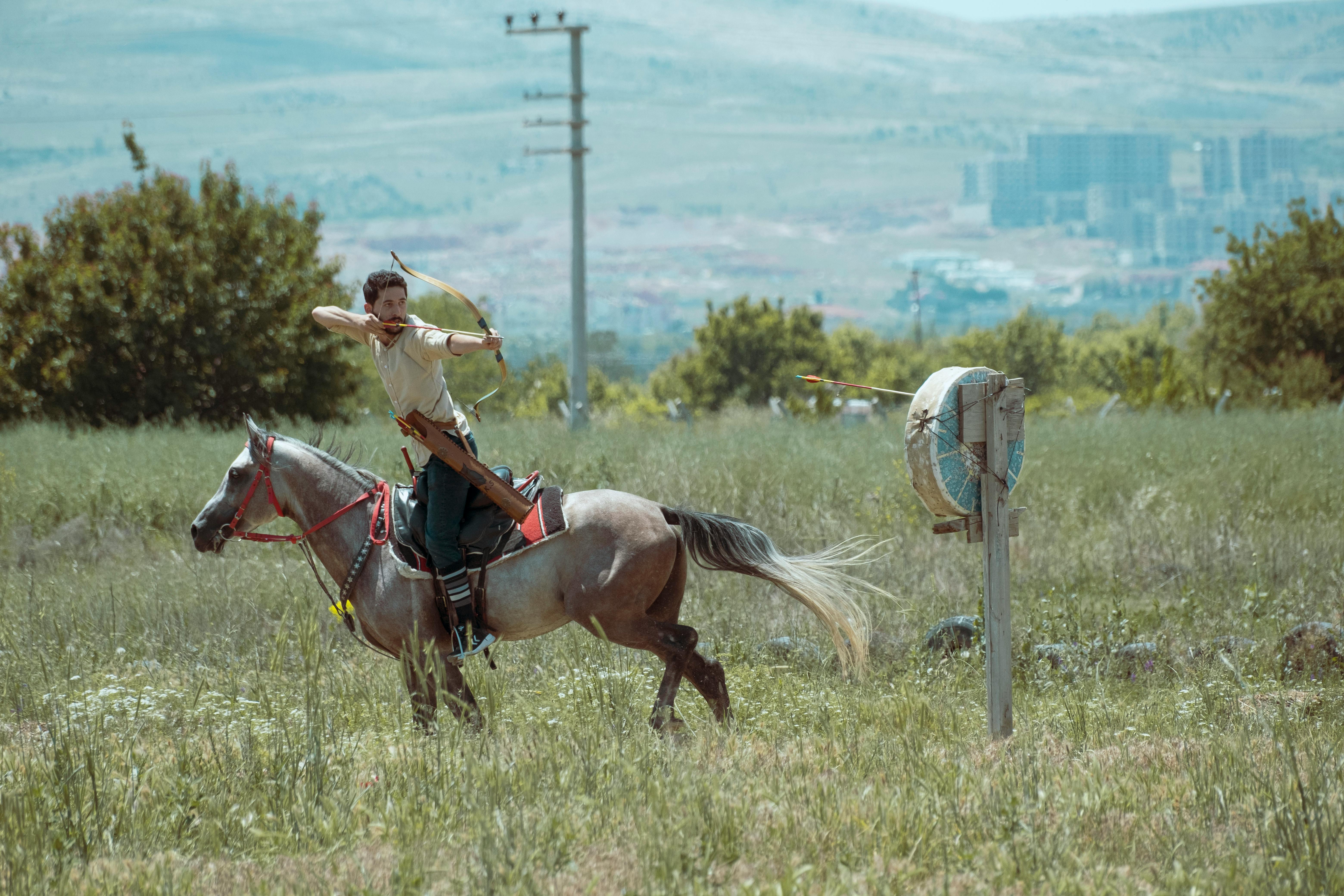 Mounted Archer in Action on Turkish Plains · Free Stock Photo