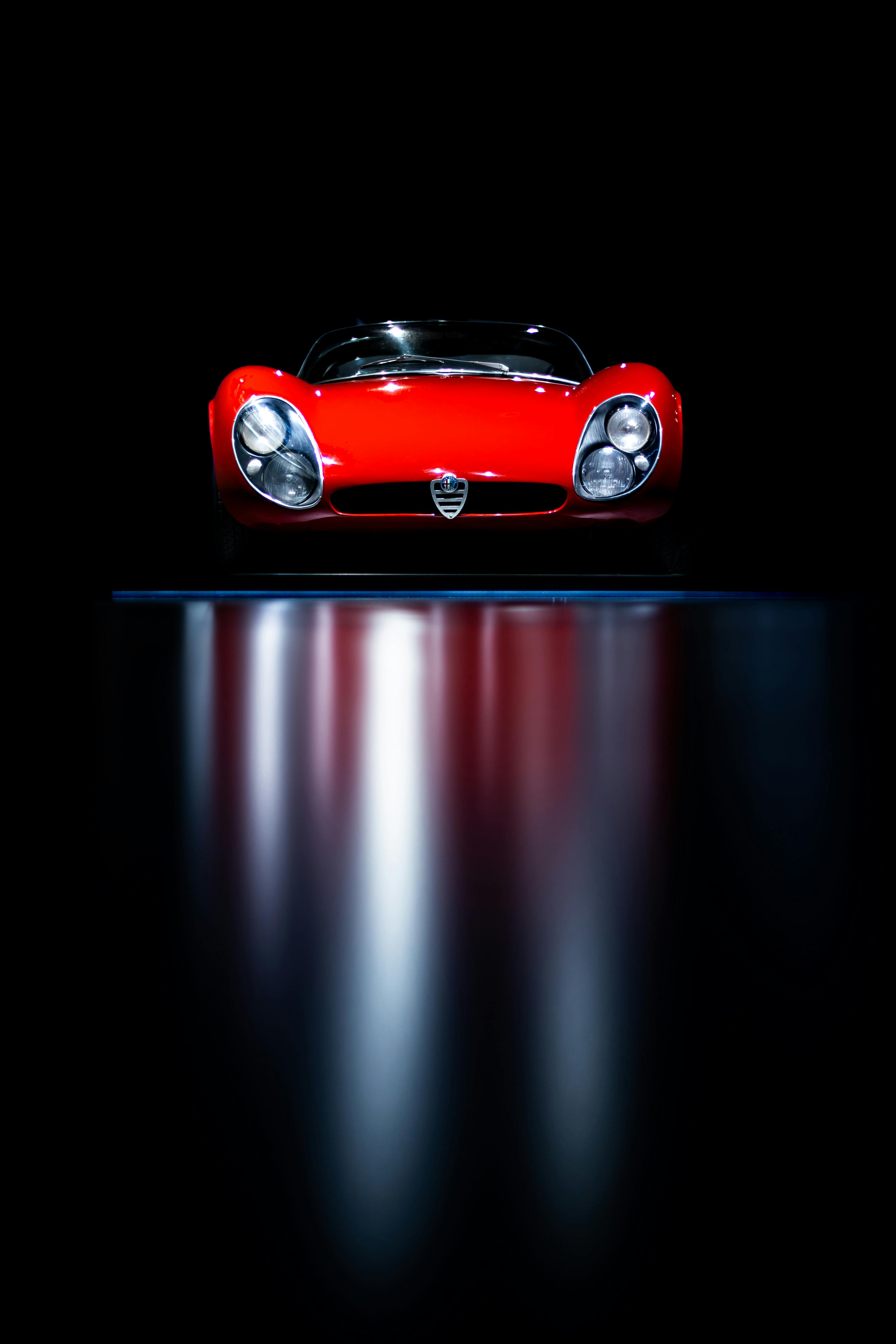 Stunning Red Alfa Romeo Classic Car Displayed · Free Stock Photo