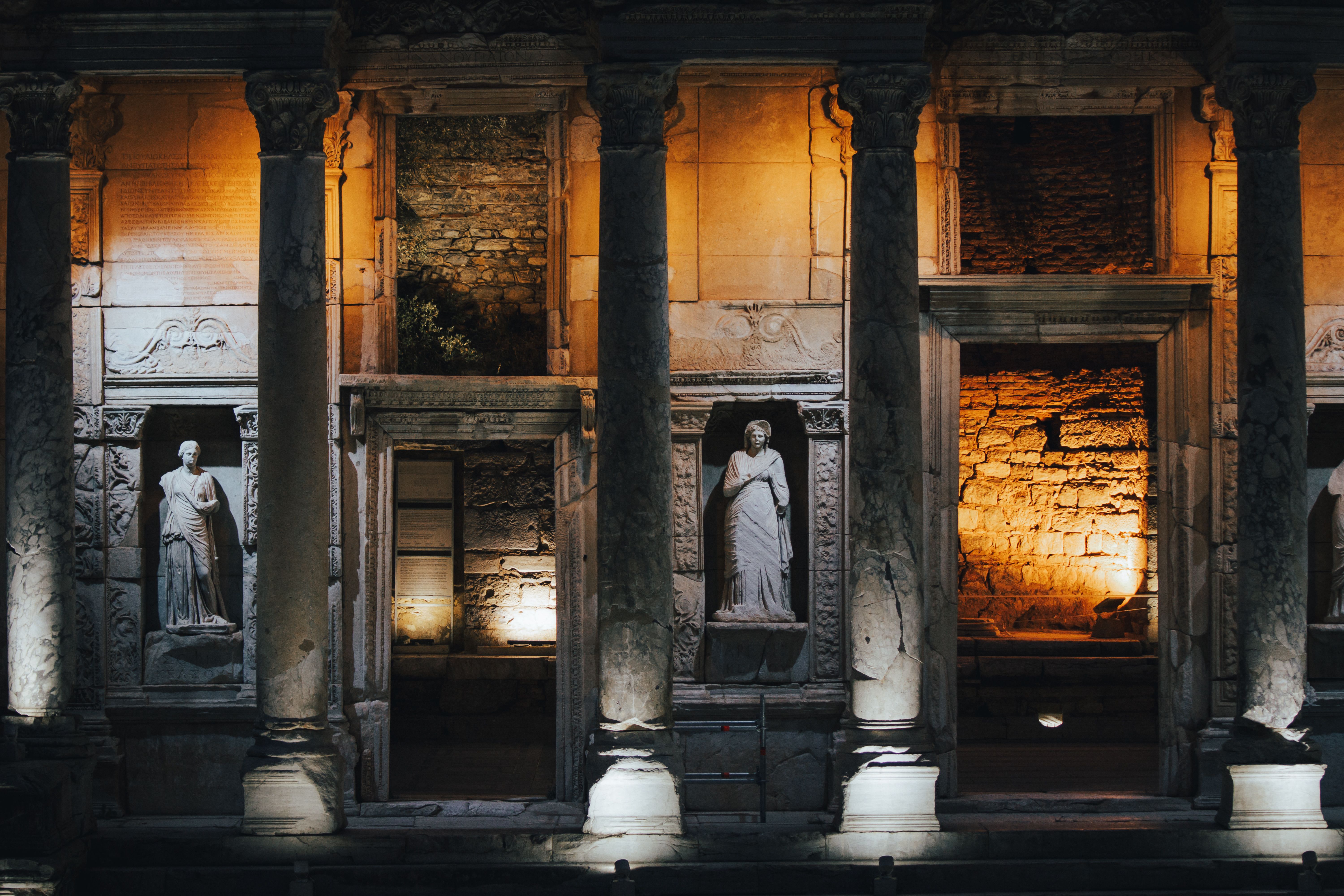 Celsus Library Facade at Night, Ephesus · Free Stock Photo