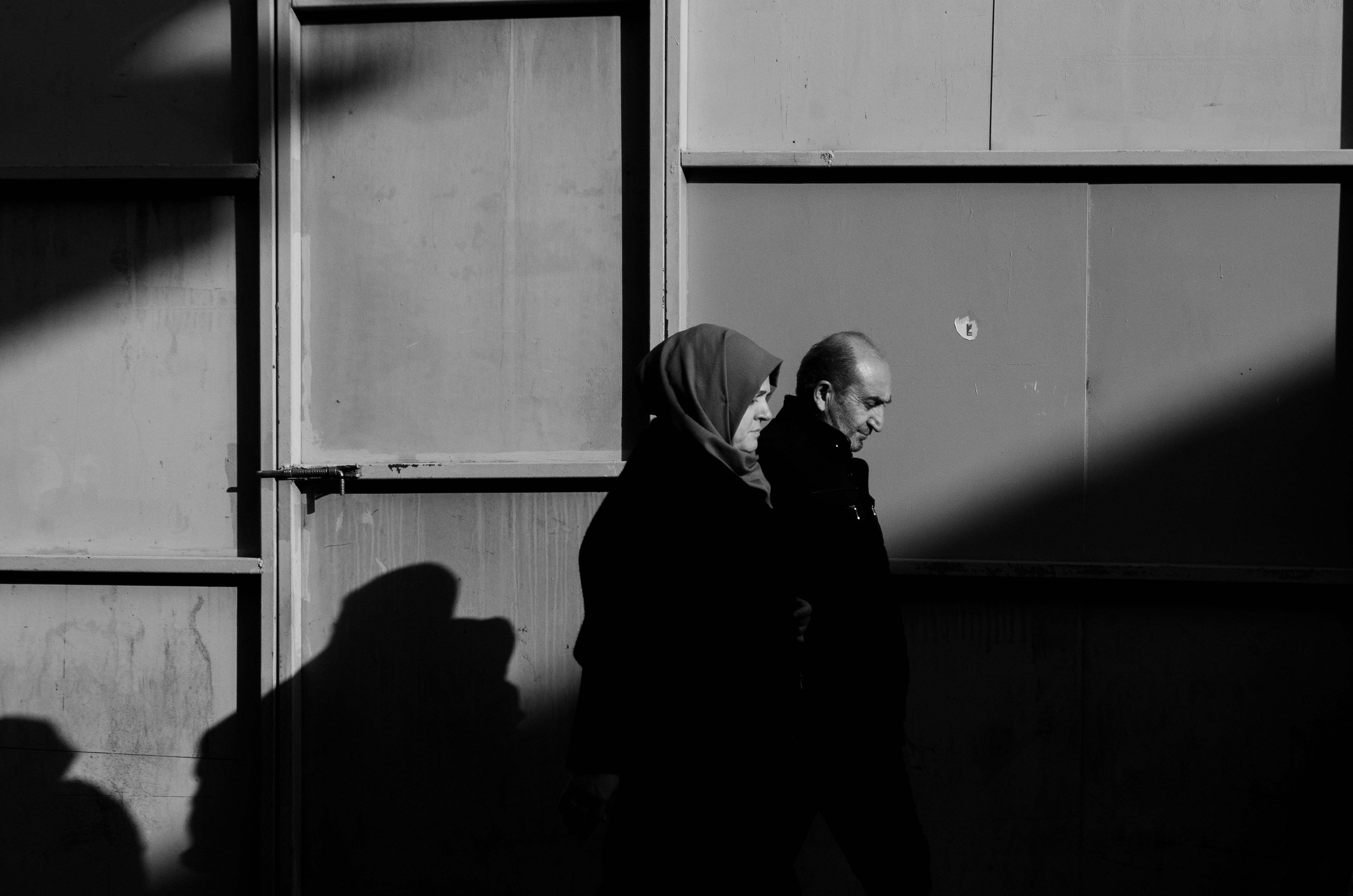 Black and White Street Photography of Two People · Free Stock Photo
