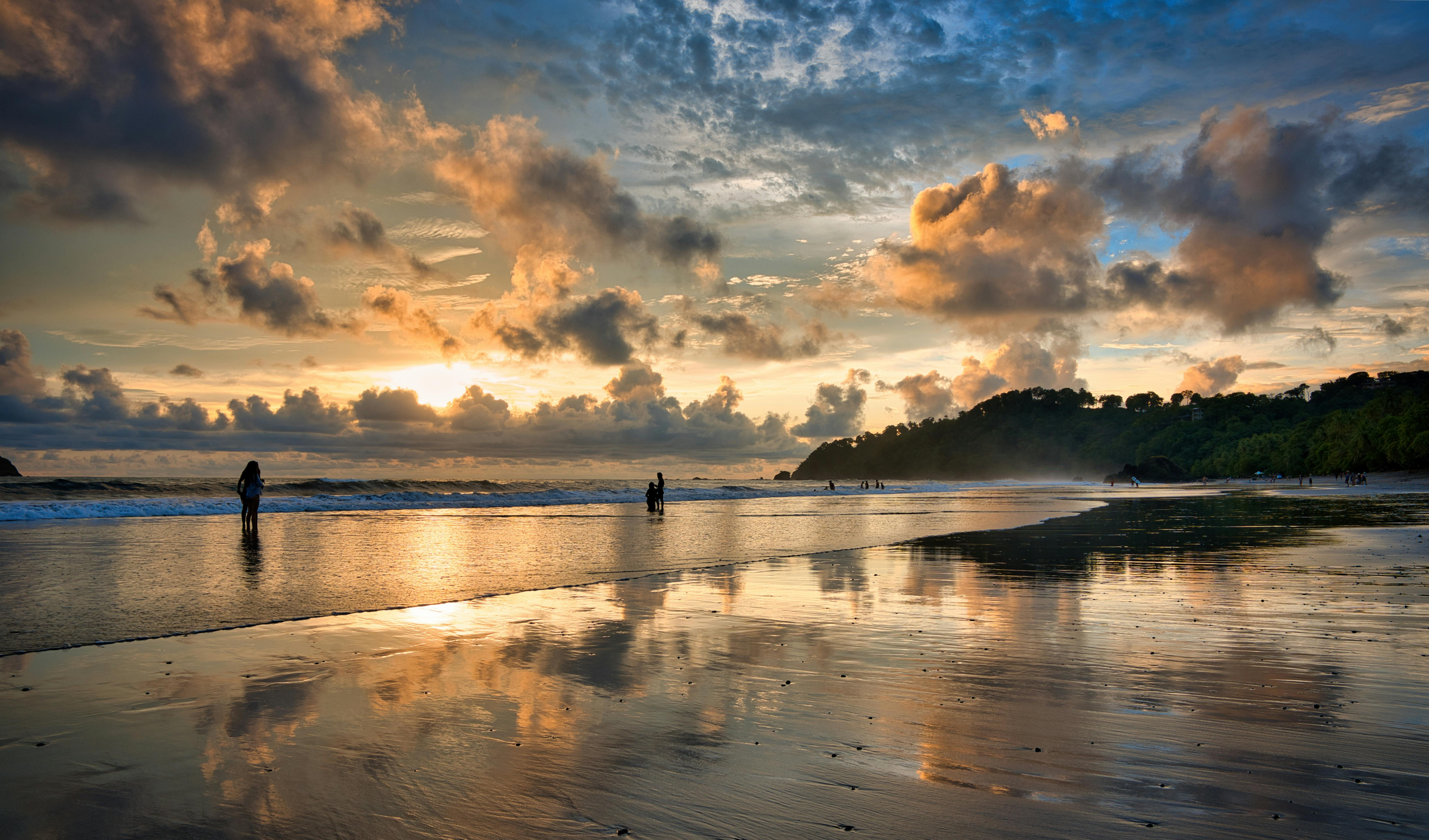 Stunning Costa Rican Beach Sunset Reflection · Free Stock Photo
