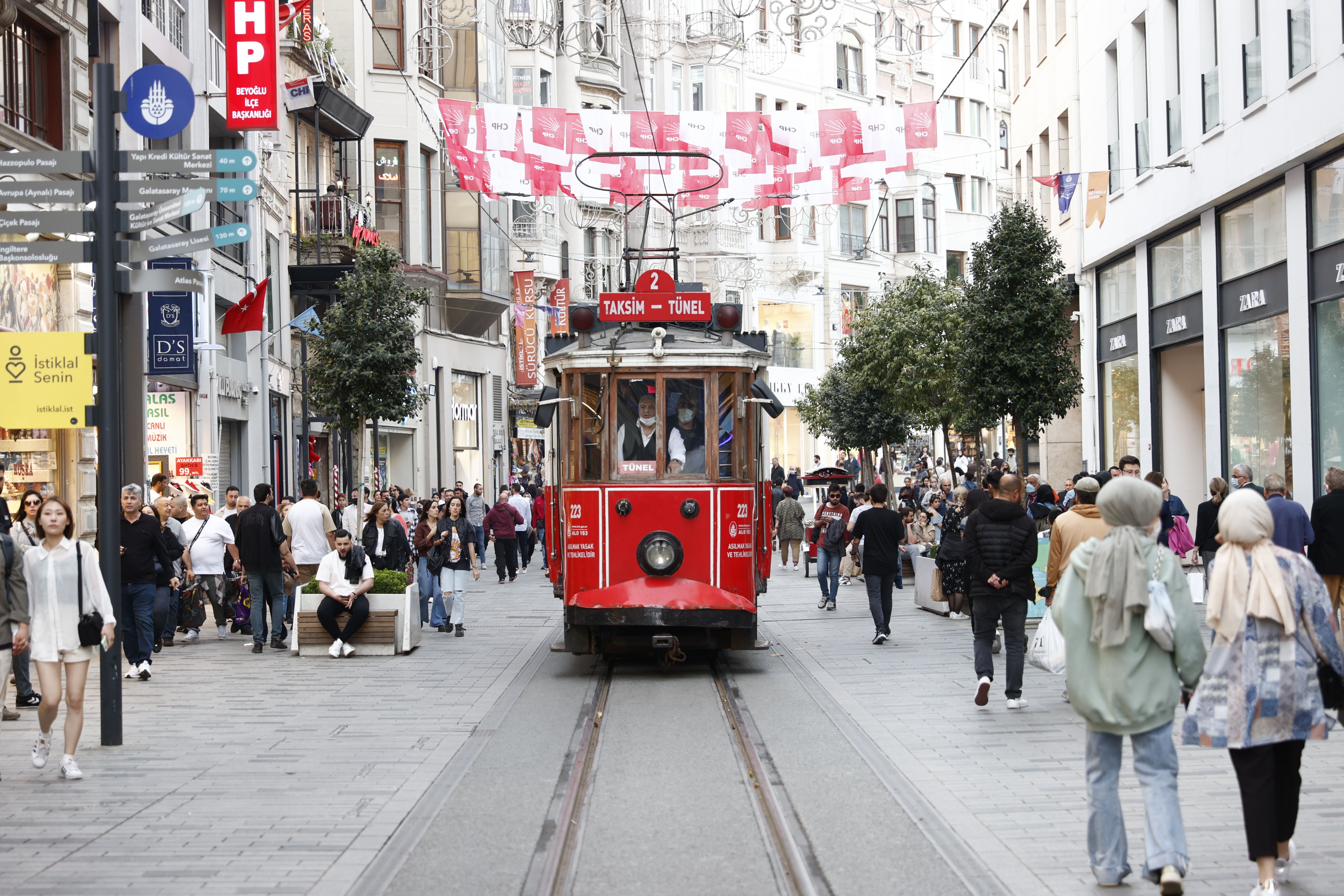 Iconic Red Tram on İstiklal Avenue in Istanbul · Free Stock Photo