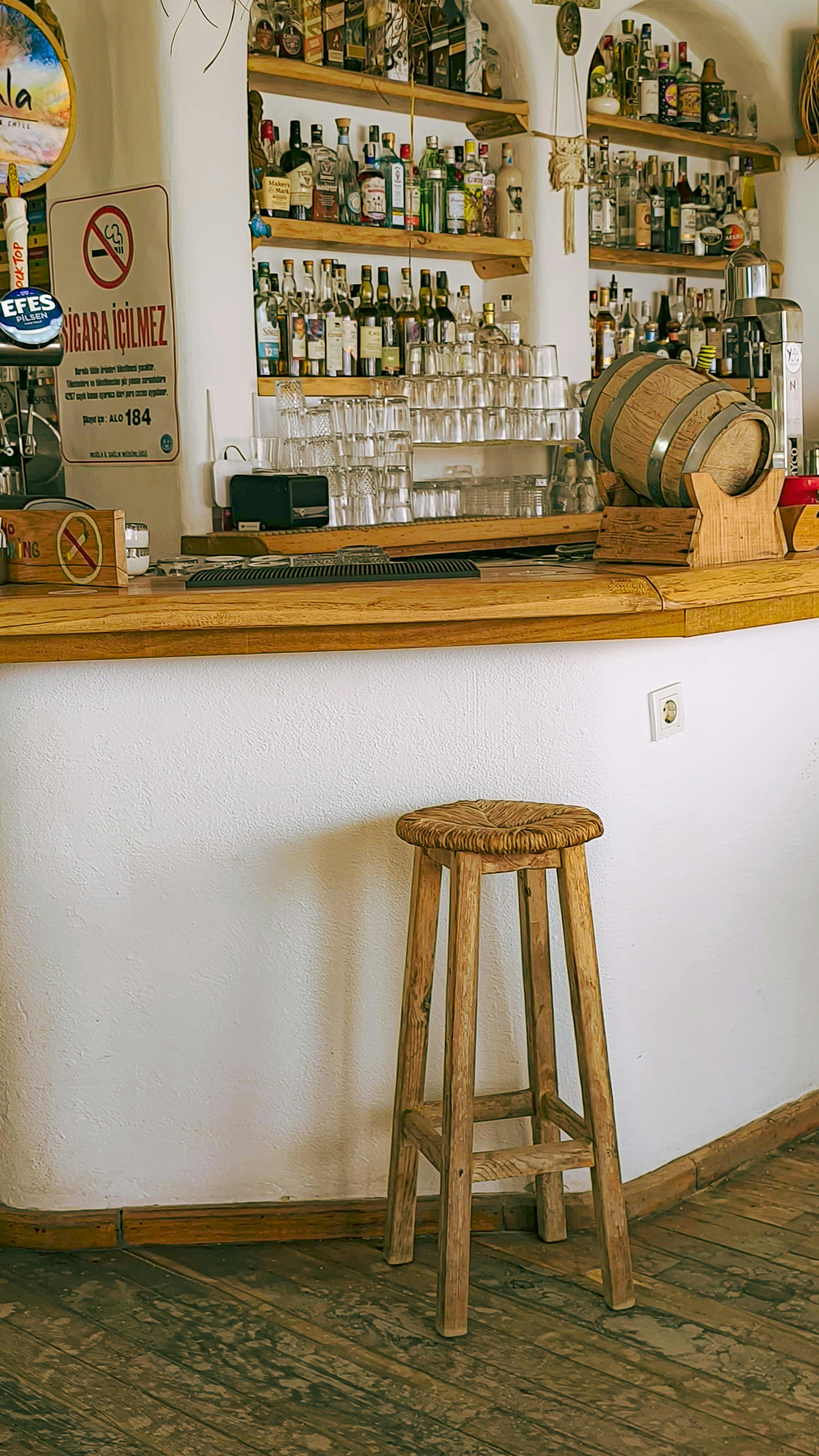 Cozy Bar Interior with Wooden Furniture · Free Stock Photo