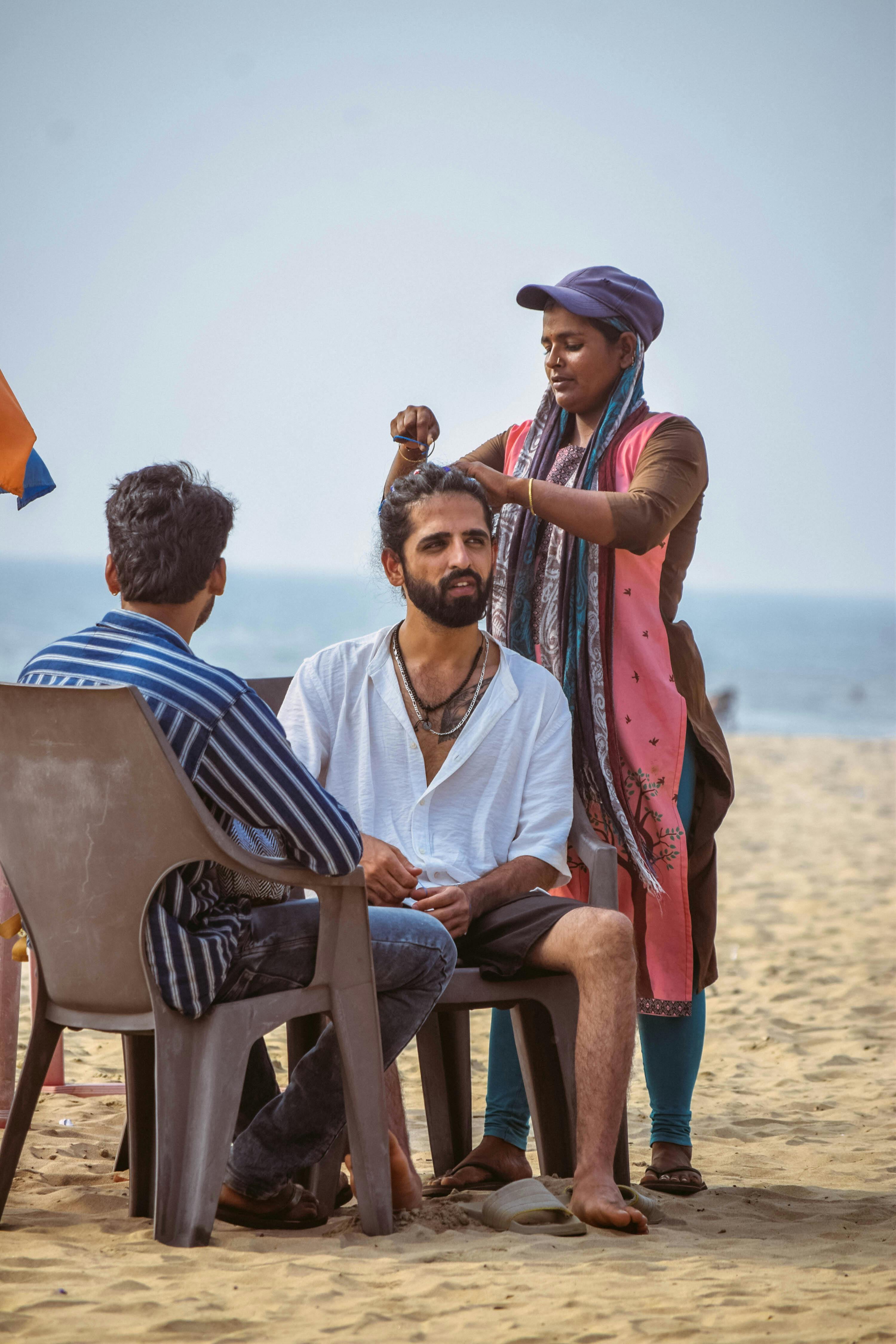 Hair Braiding on Arambol Beach, Goa · Free Stock Photo
