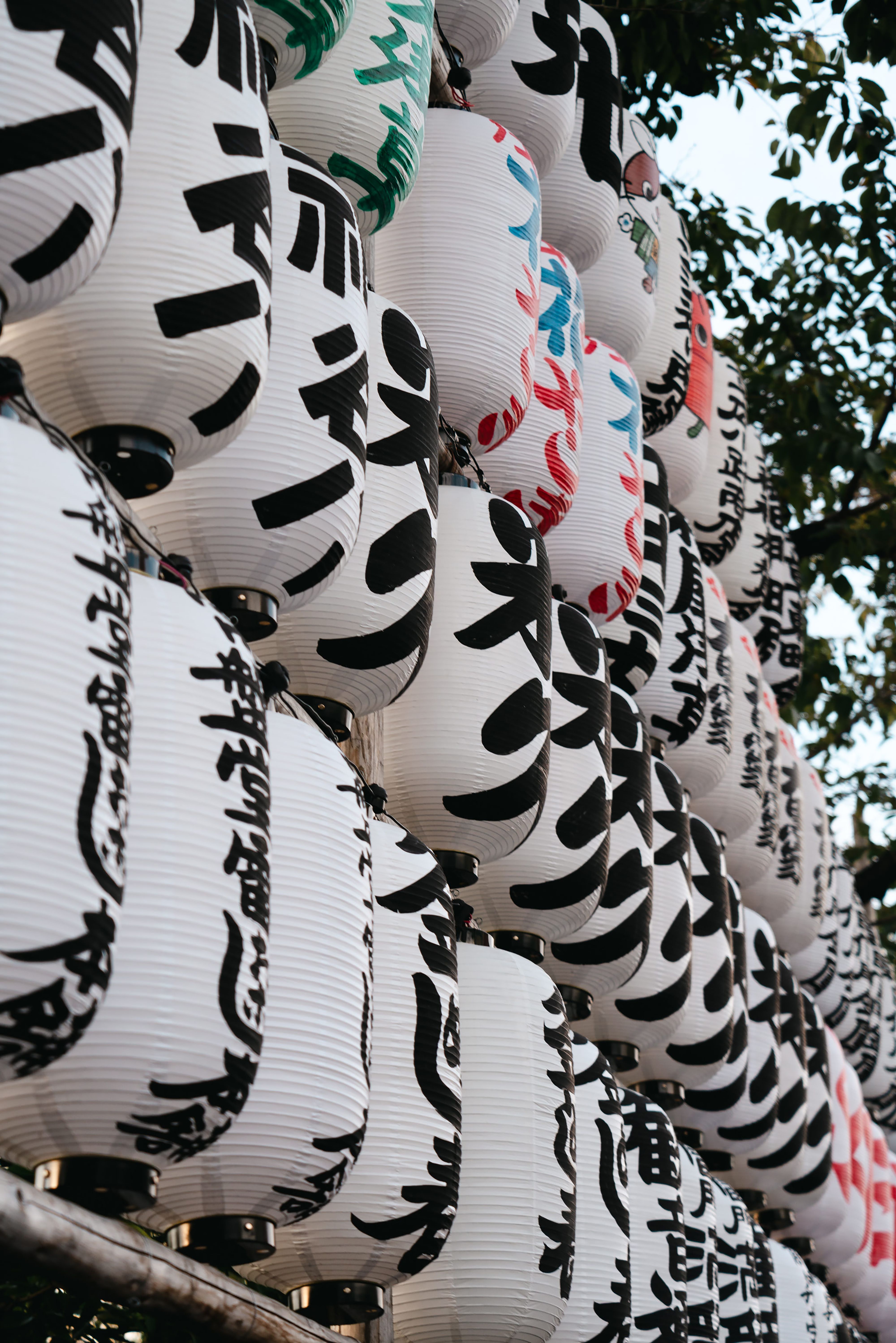 Traditional Japanese Lanterns with Kanji Script · Free Stock Photo