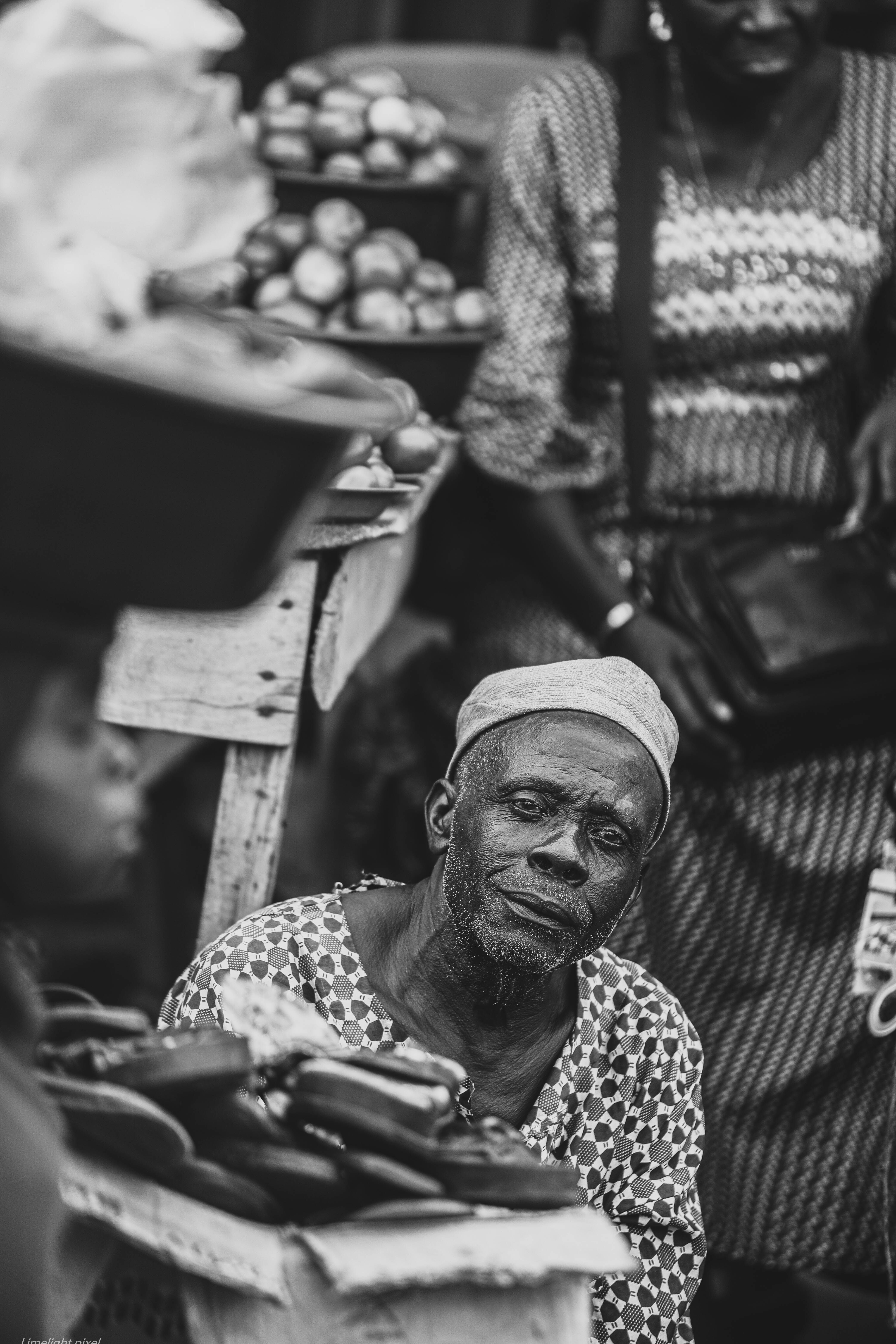 Monochrome Street Portrait of Market Life in Ikorodu · Free Stock Photo