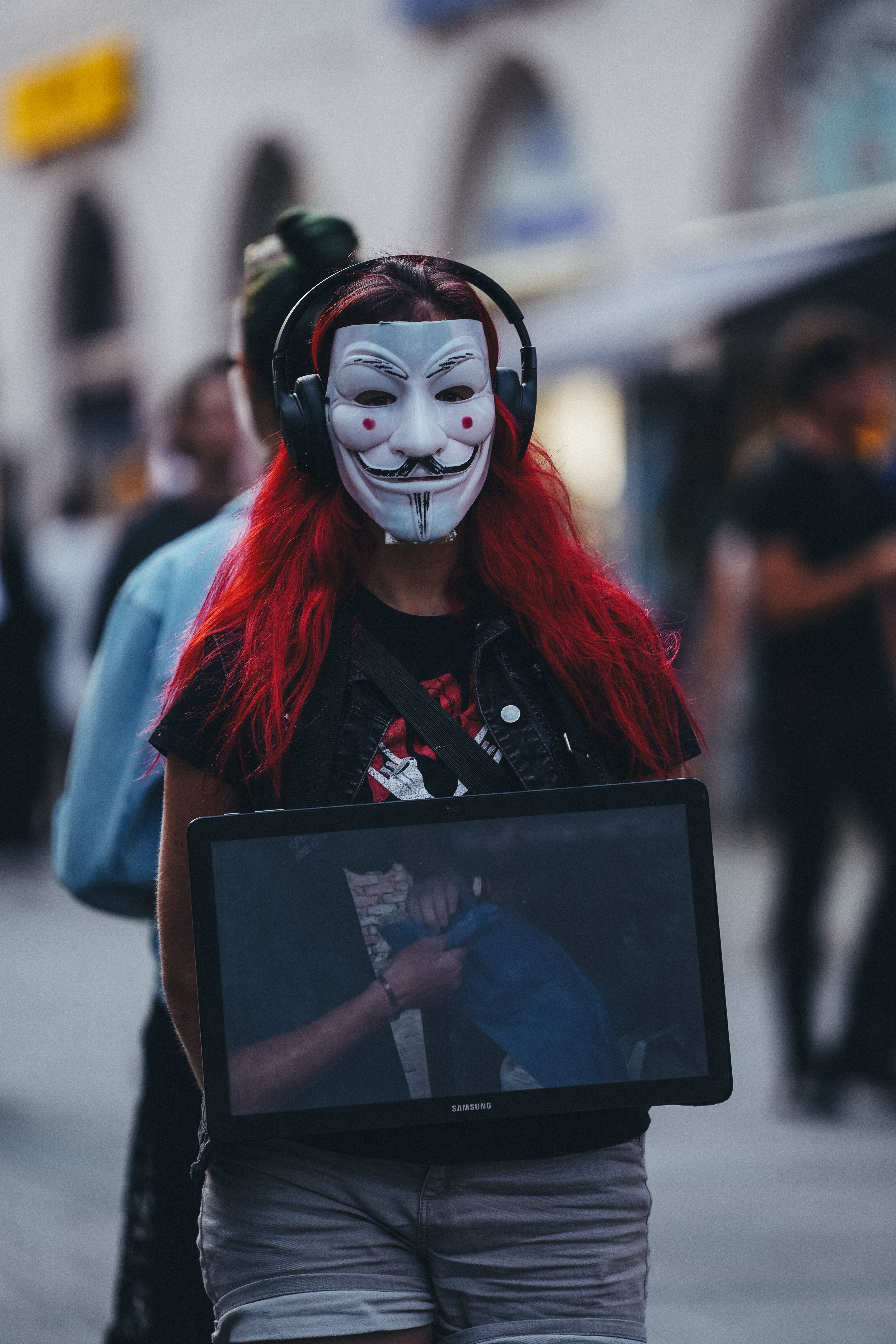 Anonymous Protester with Guy Fawkes Mask in Munich · Free Stock Photo