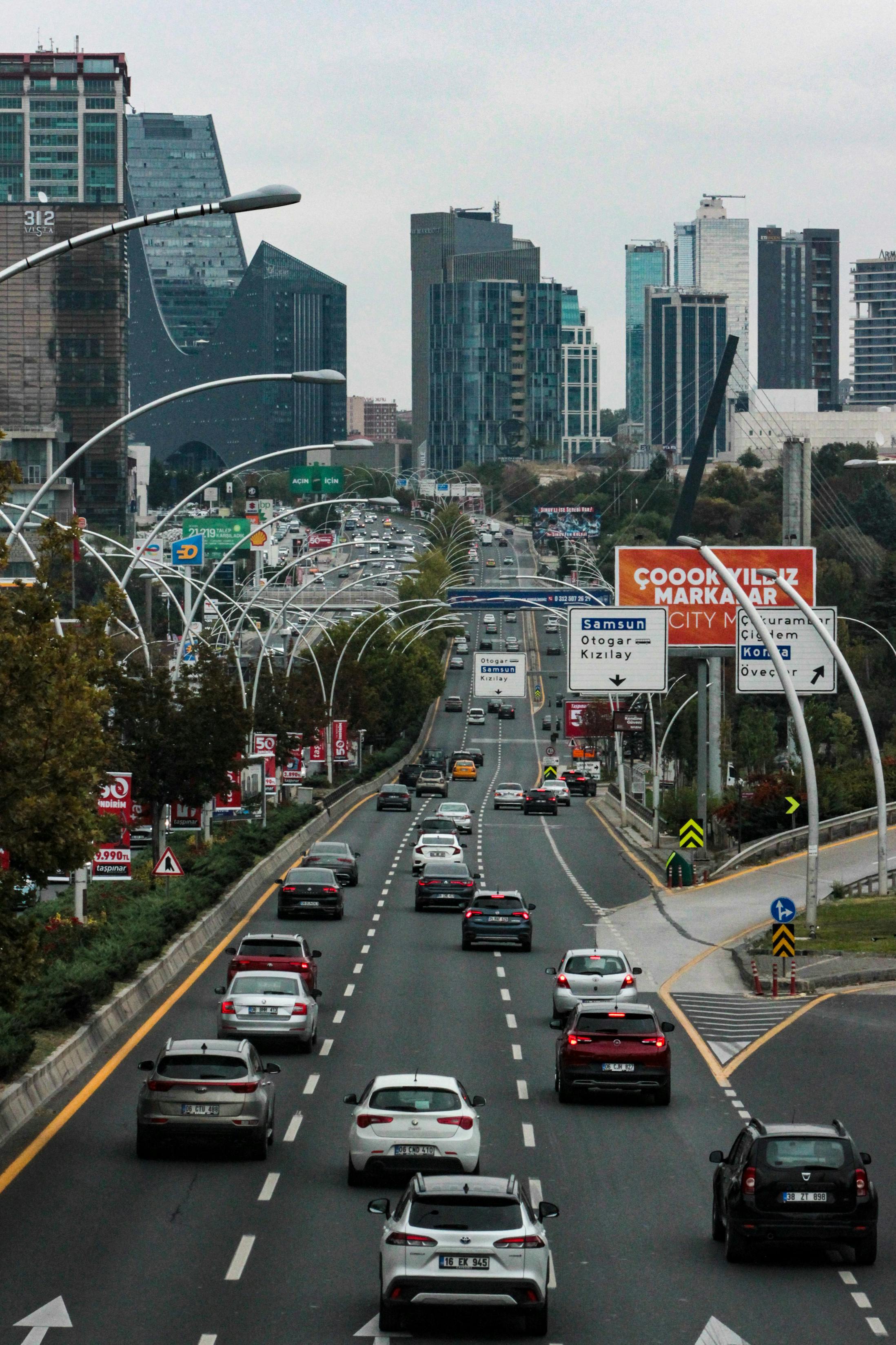 Busy Ankara Highway with Modern Skyscrapers · Free Stock Photo