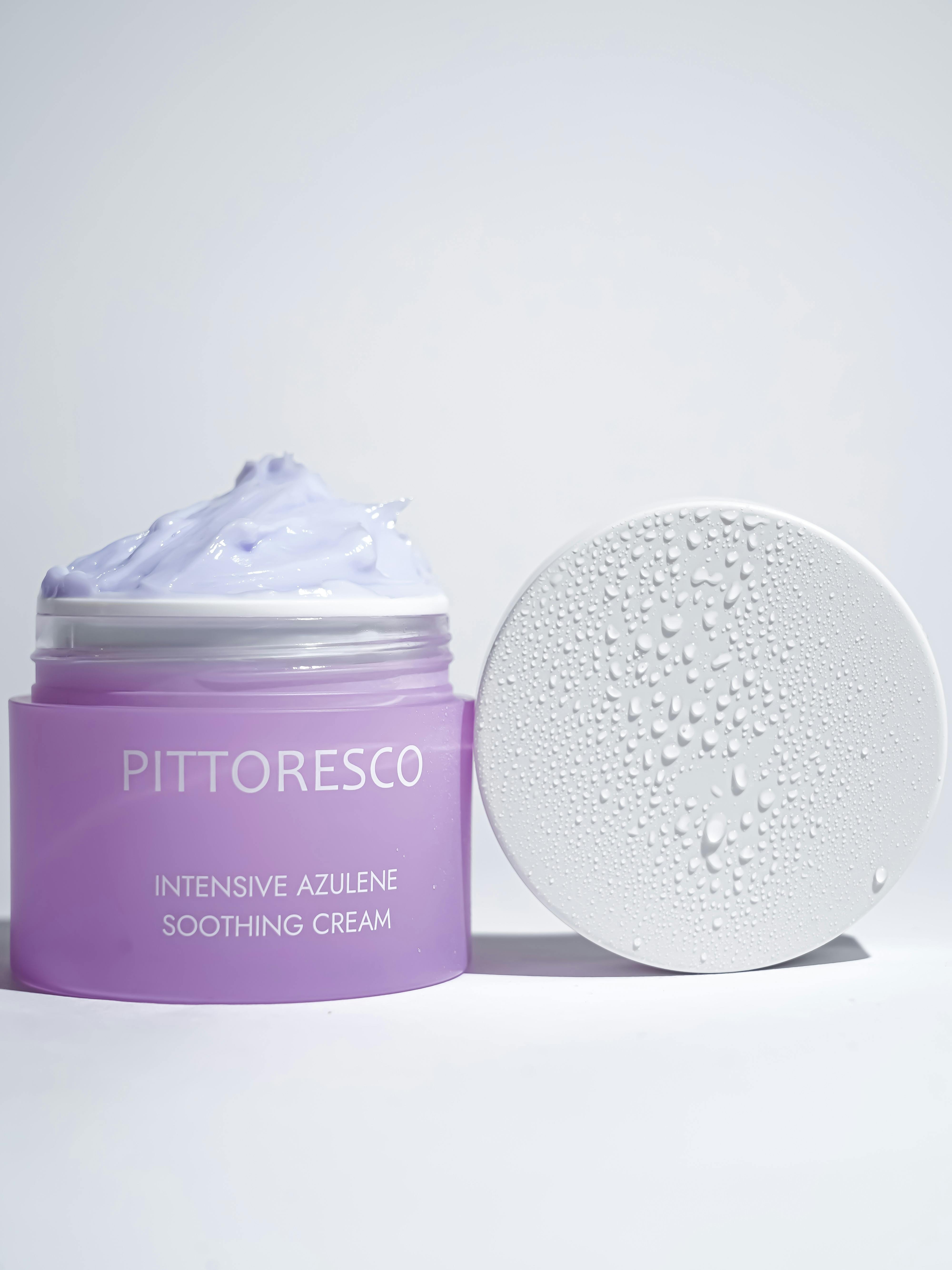 Purple Soothing Cream Jar with Moisturizing Lid · Free Stock Photo