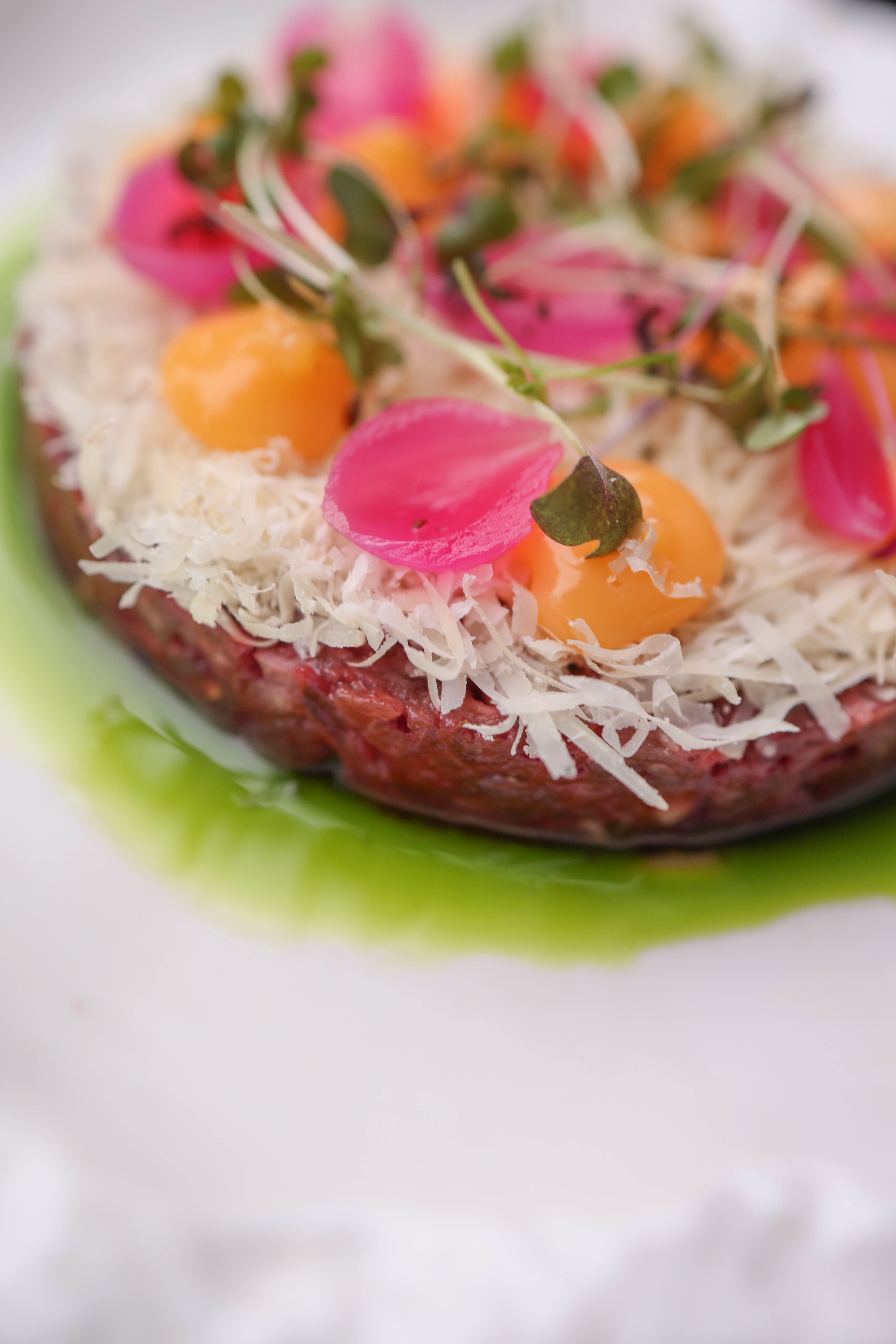 Gourmet Beef Tartare with Pickled Vegetables · Free Stock Photo