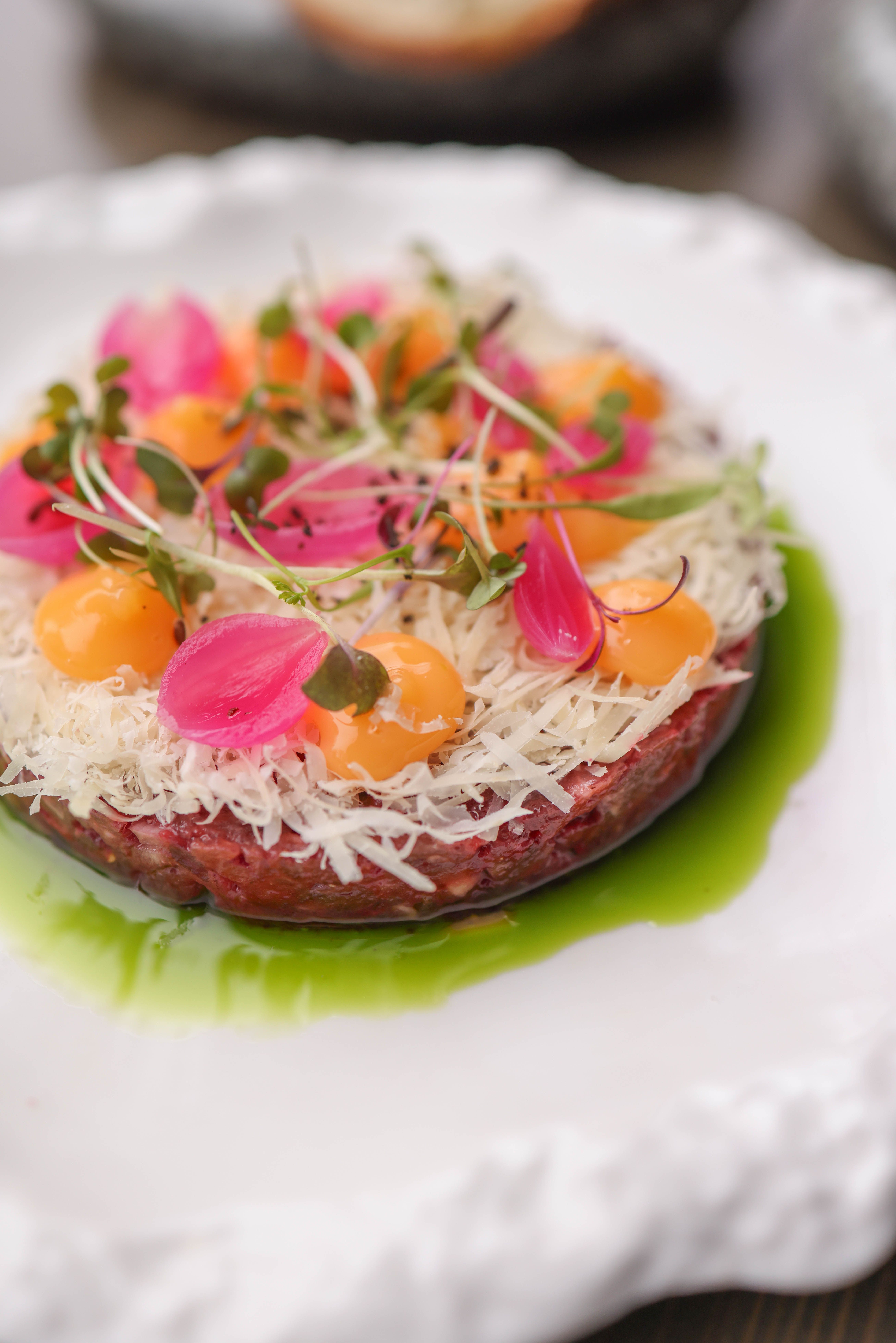 Gourmet Beef Tartare with Vibrant Garnishes · Free Stock Photo