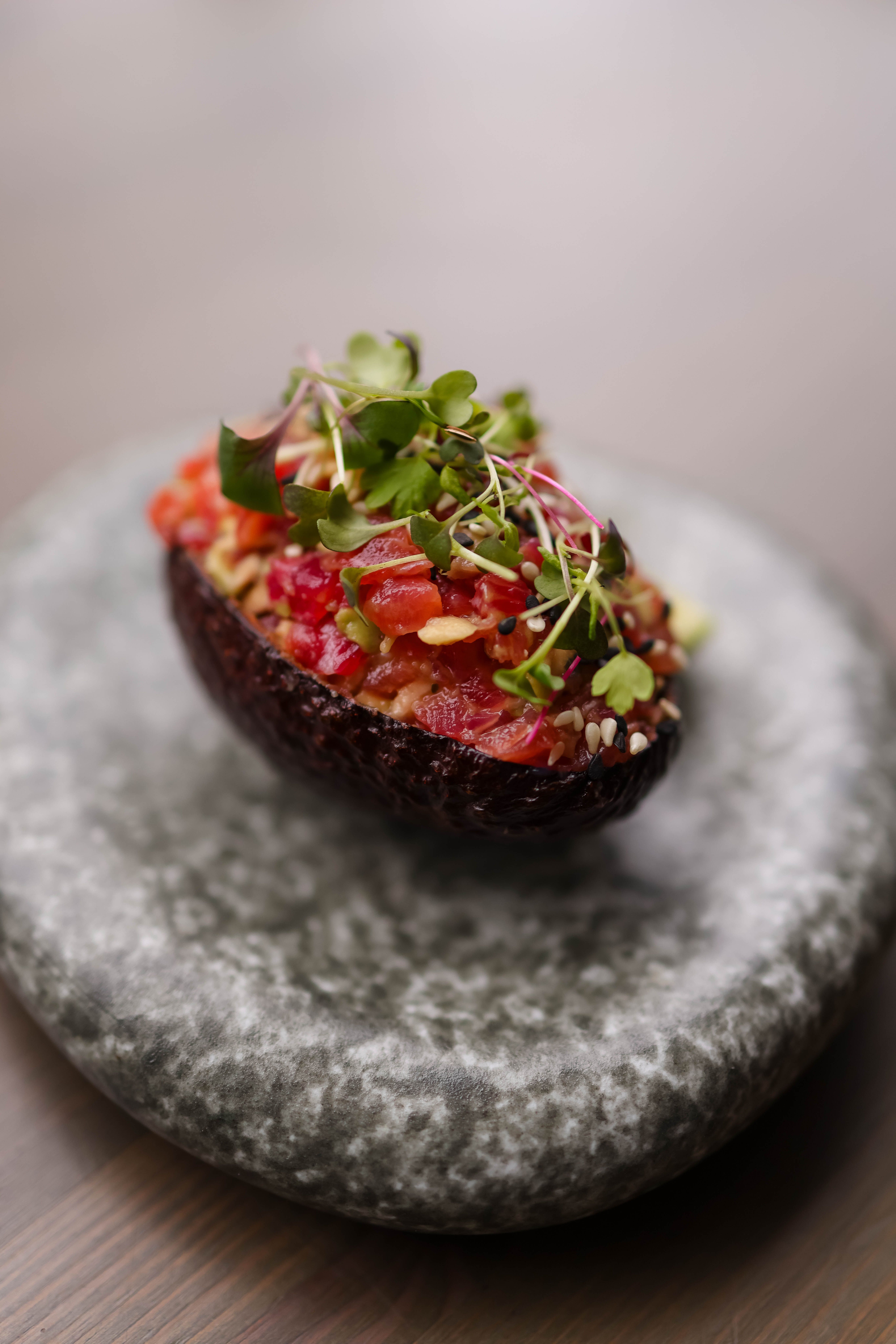 Gourmet Avocado Dish with Fresh Microgreens · Free Stock Photo