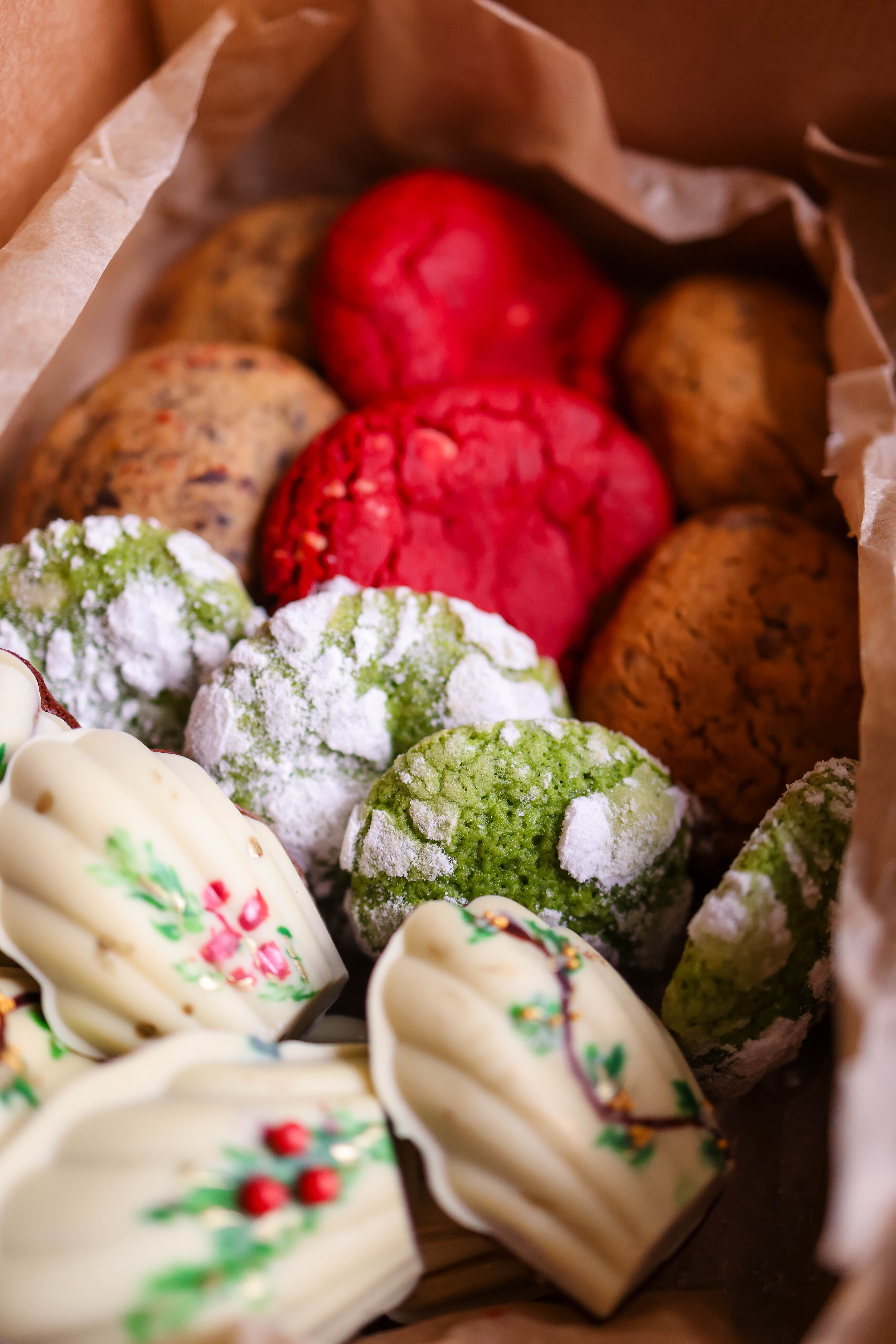 Assorted Festive Holiday Cookies in a Gift Box · Free Stock Photo