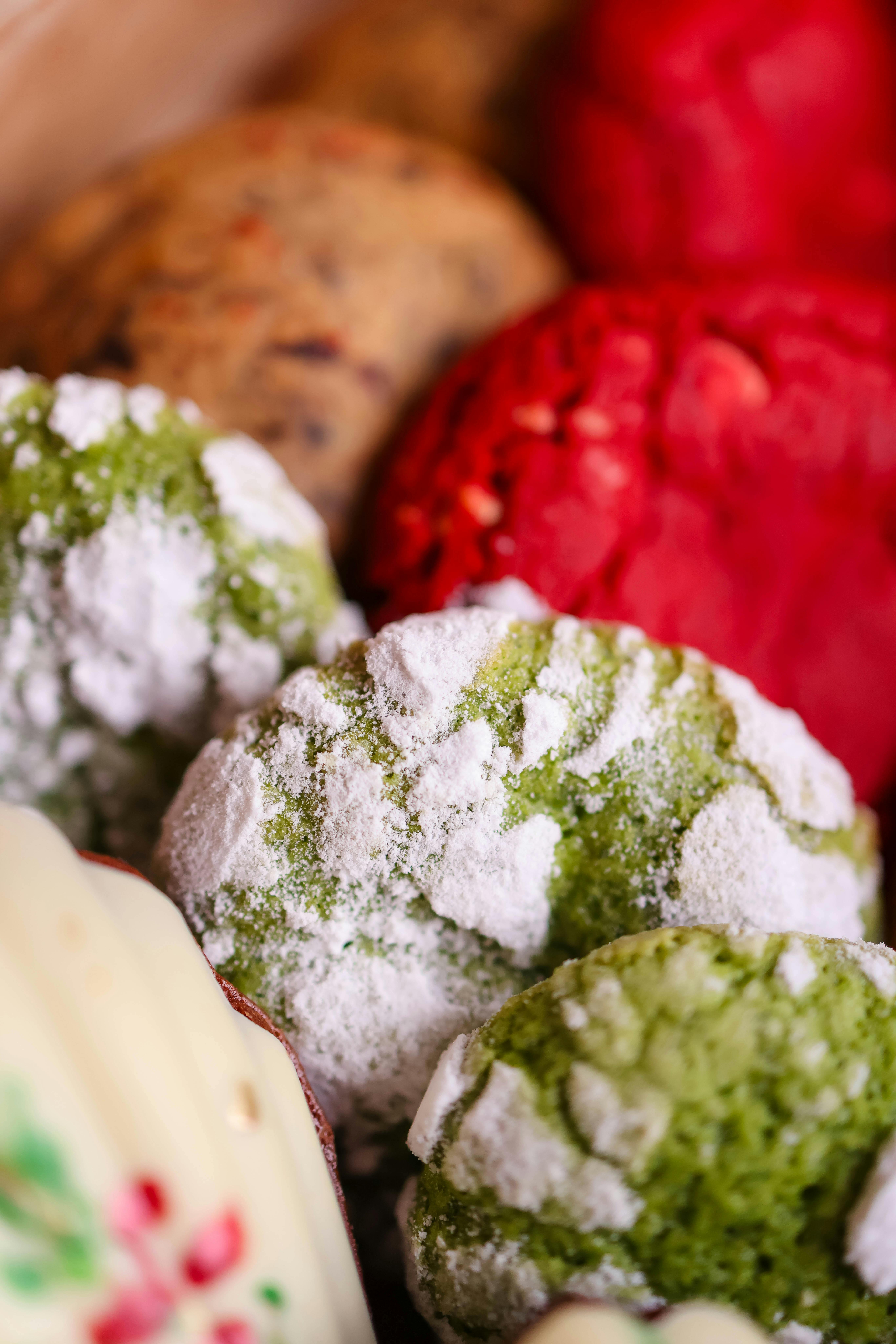 Colorful Assorted Crinkle Cookies Close-Up · Free Stock Photo