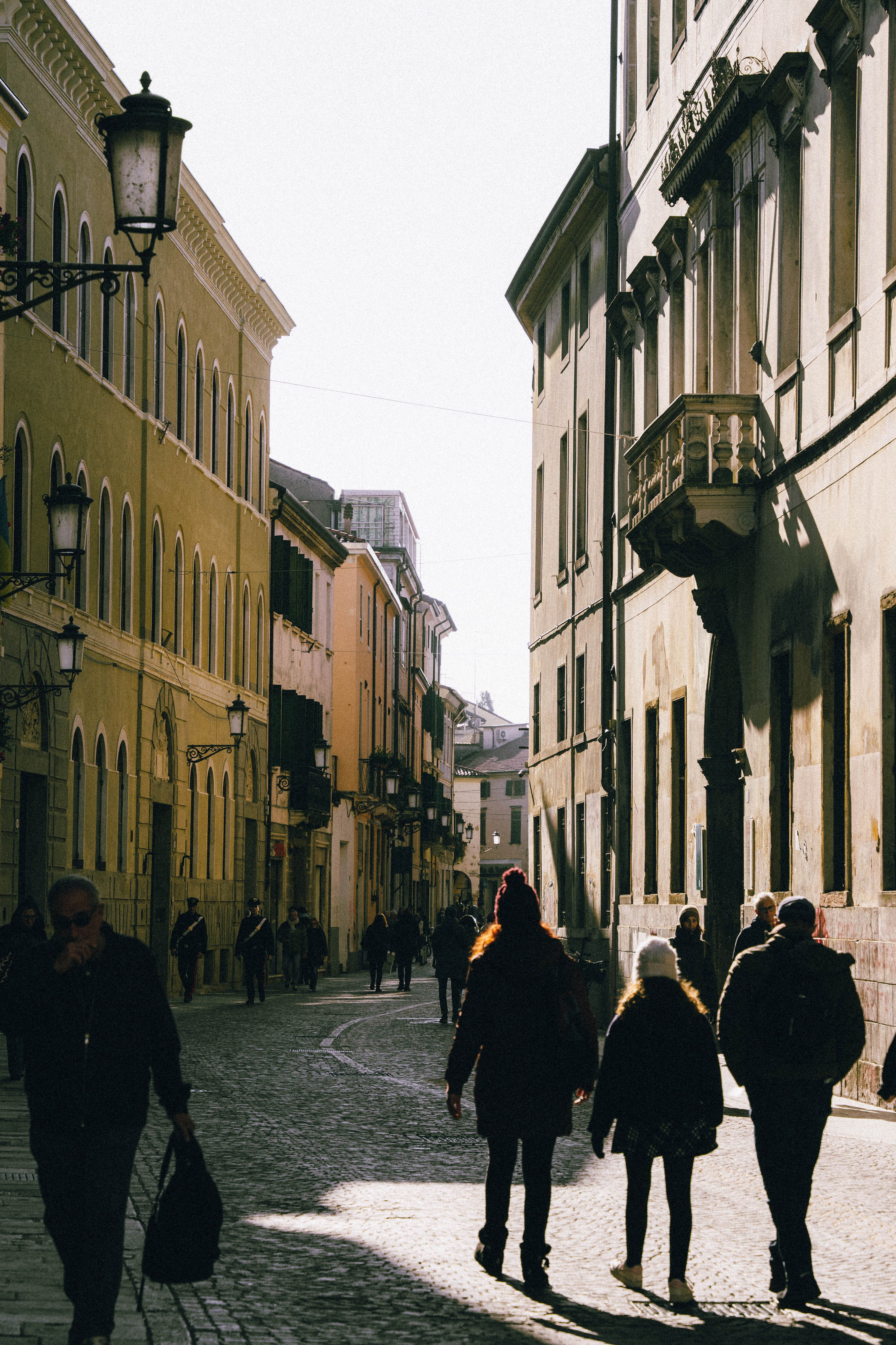 Charming European Street with Cobblestone Path · Free Stock Photo