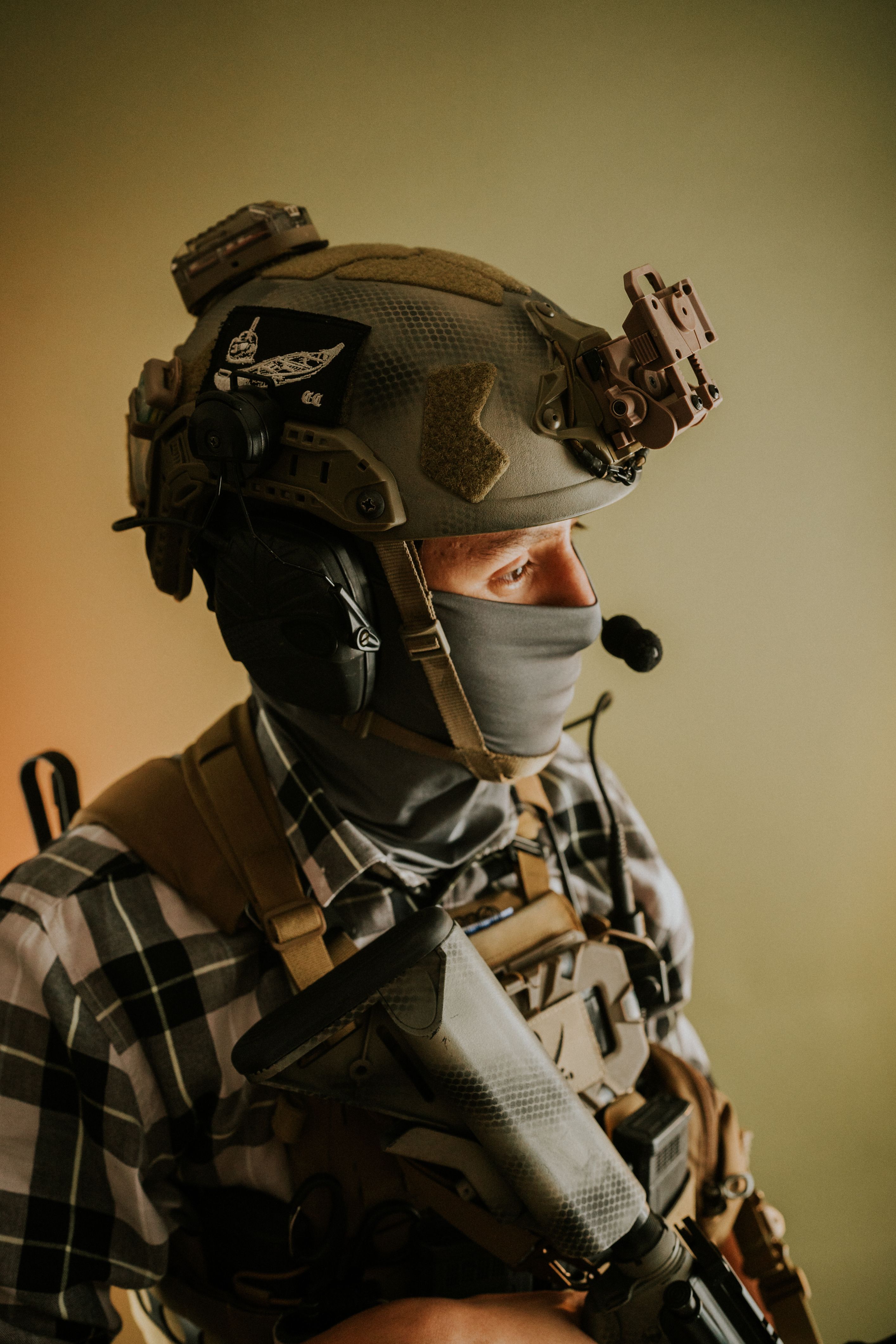Tactical Gear Soldier in Military Helmet · Free Stock Photo