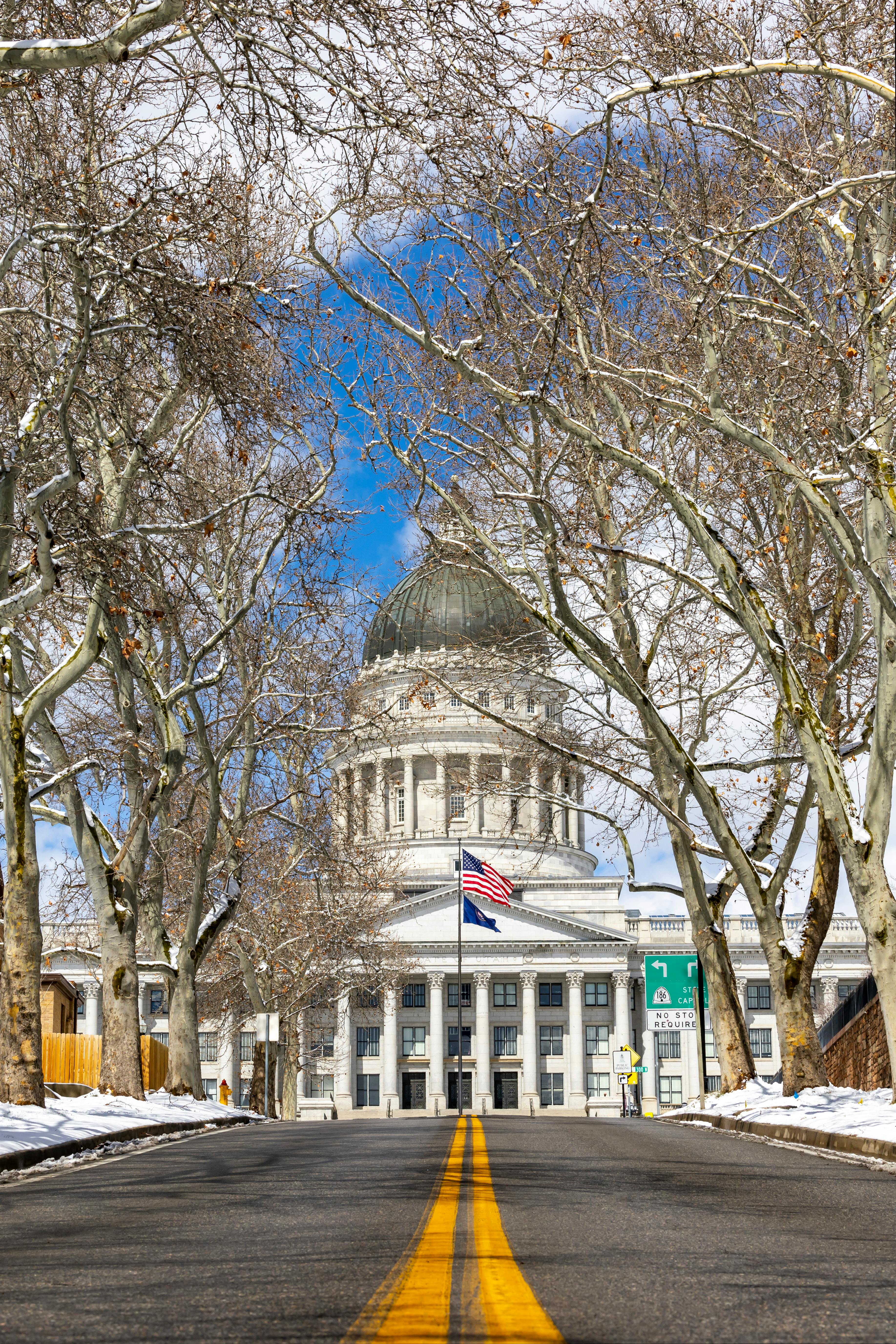 Majestic Capitol Building in Snow-Covered Setting · Free Stock Photo