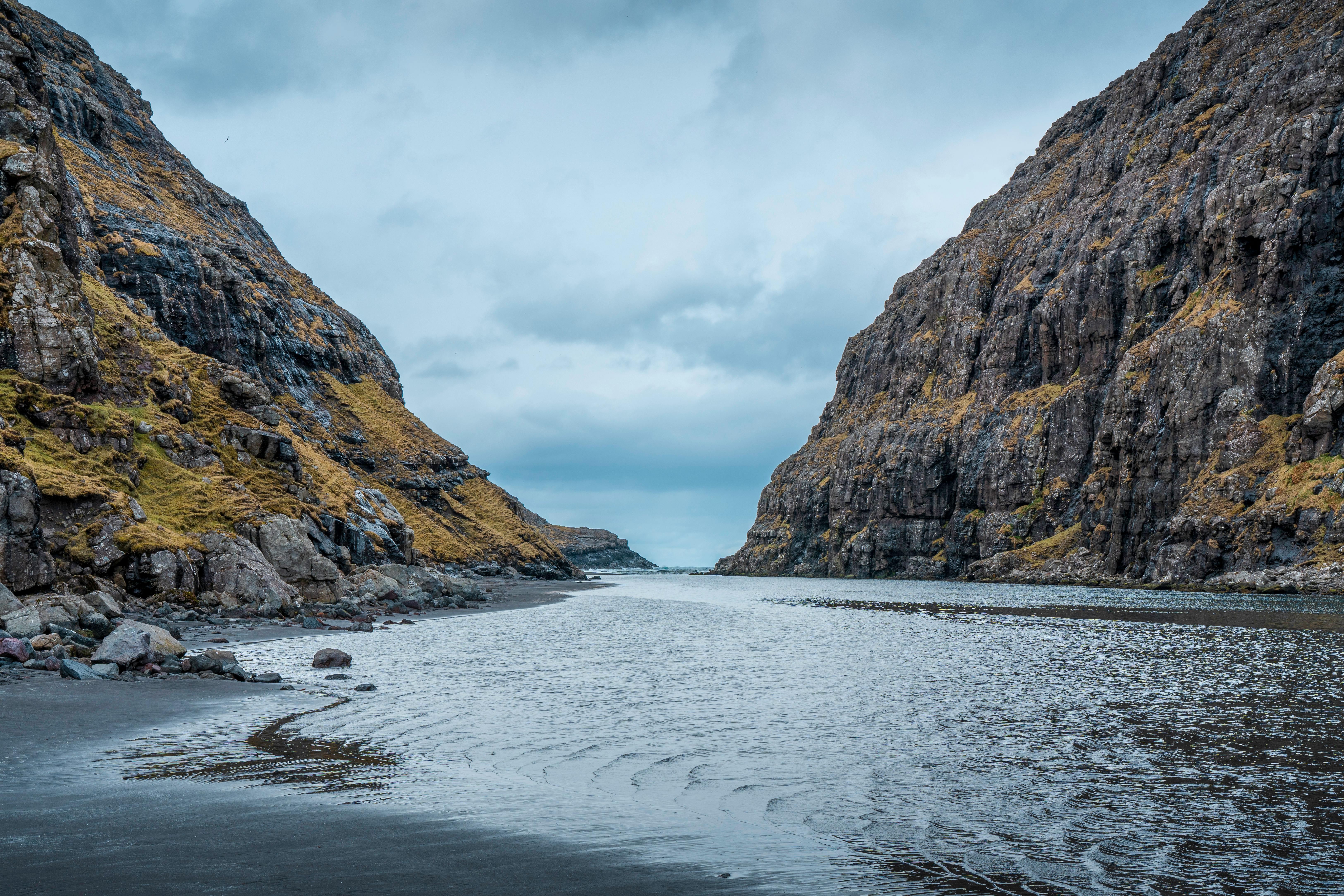 Aerial Photography of River Between Cliffs · Free Stock Photo