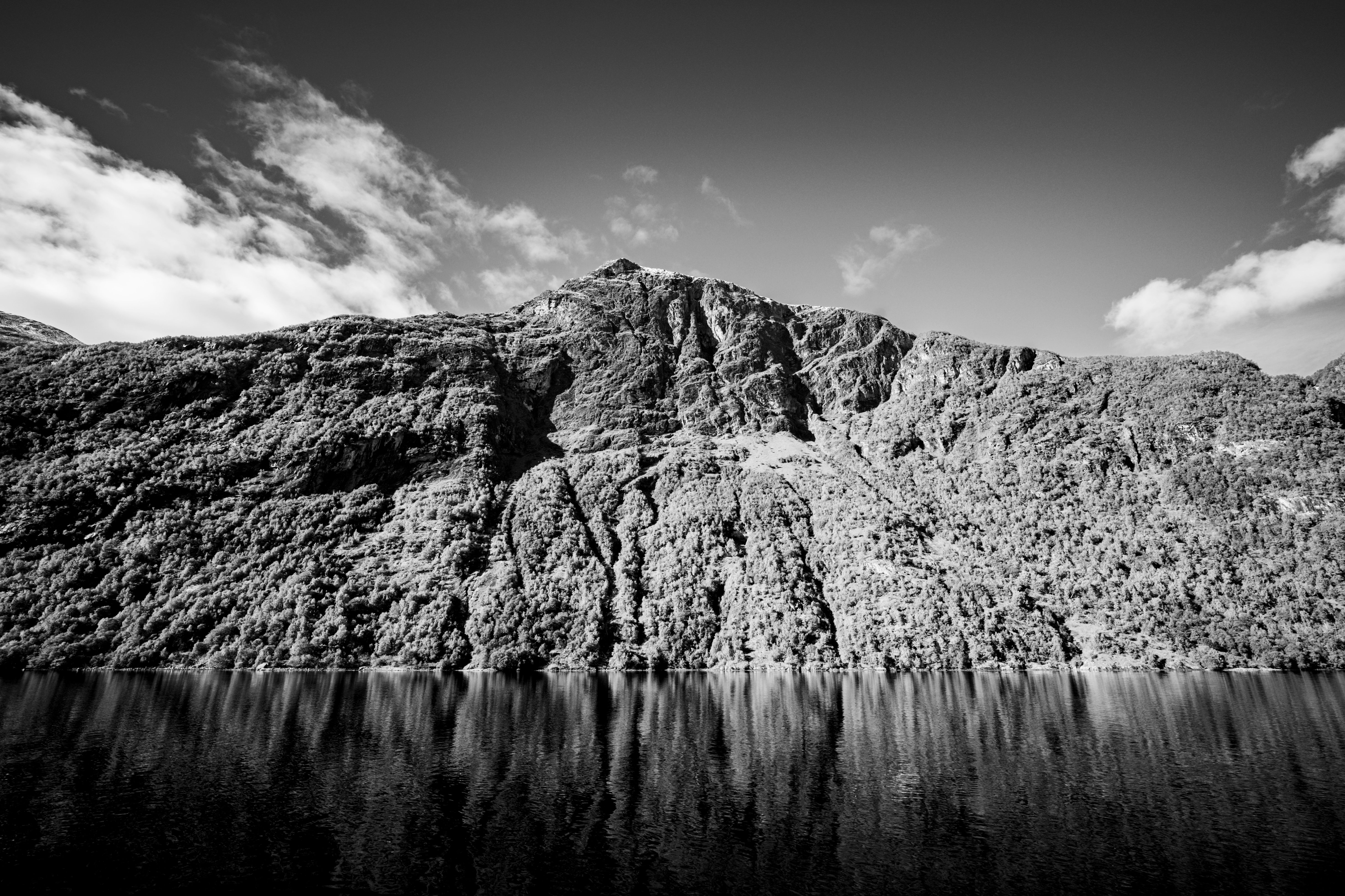 Dramatic Black and White Norwegian Fjord Landscape · Free Stock Photo