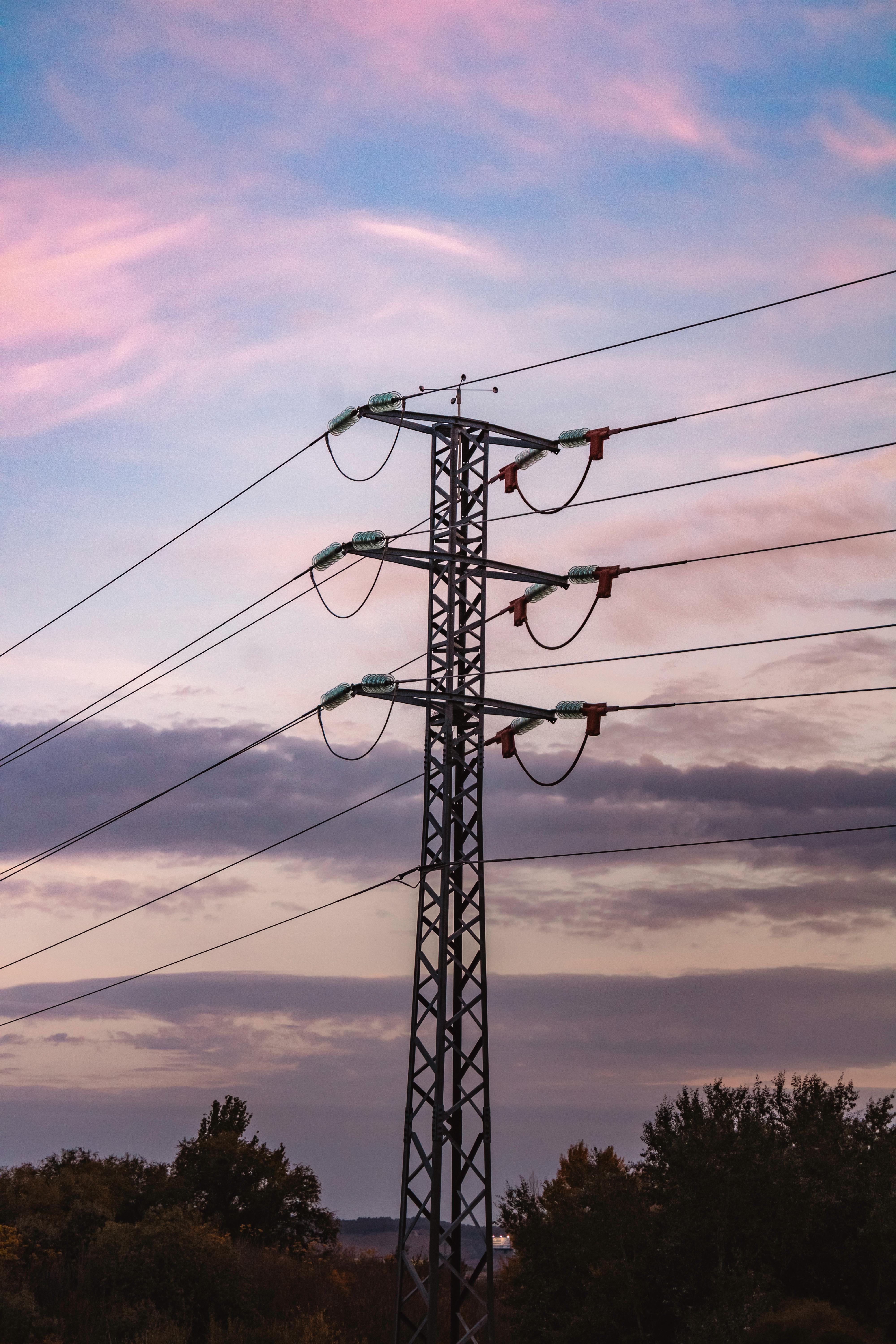 Electric Power Lines at Sunset in Madrid · Free Stock Photo