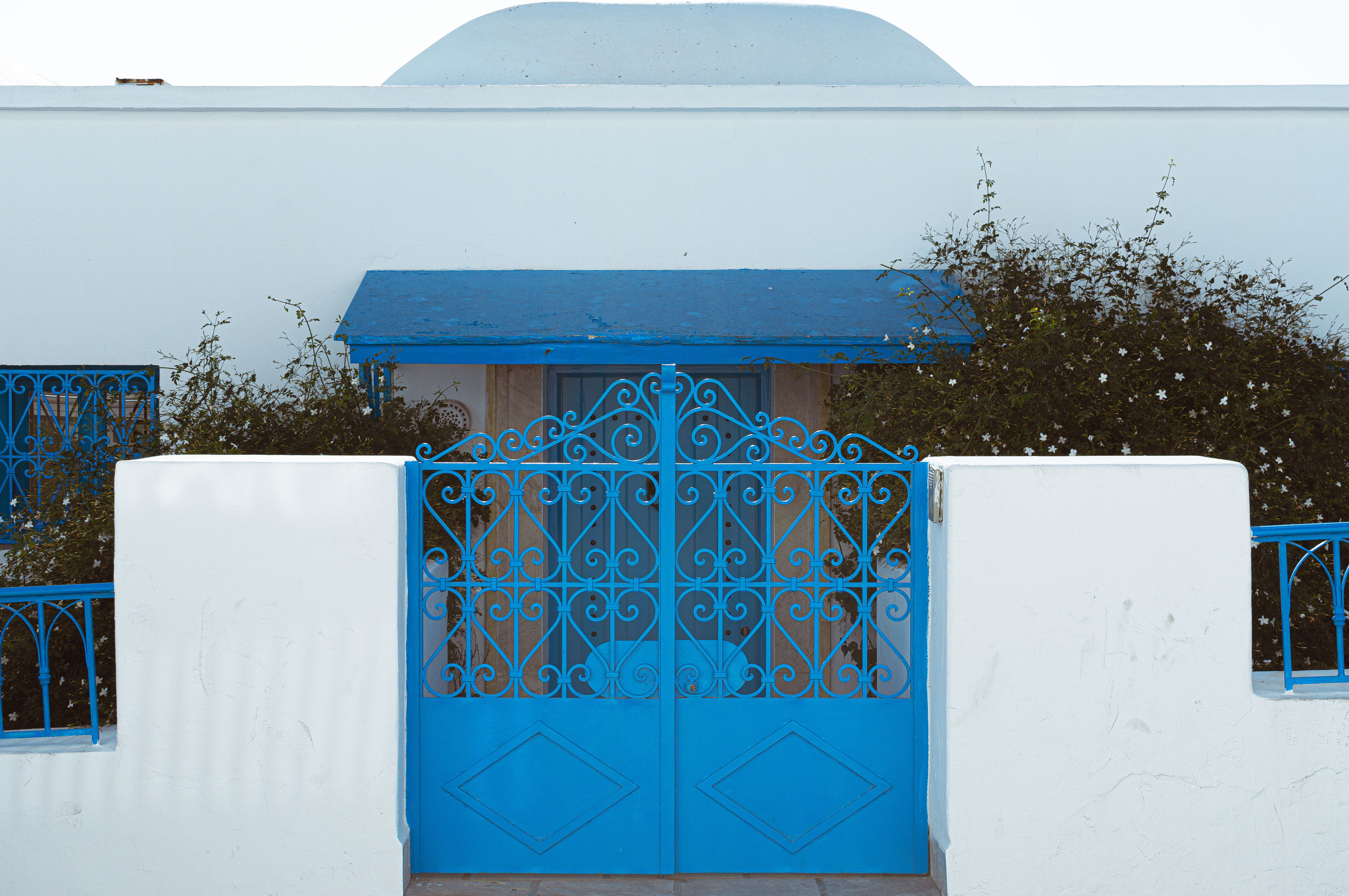 Charming Blue Gate in Carthage, Tunisia · Free Stock Photo