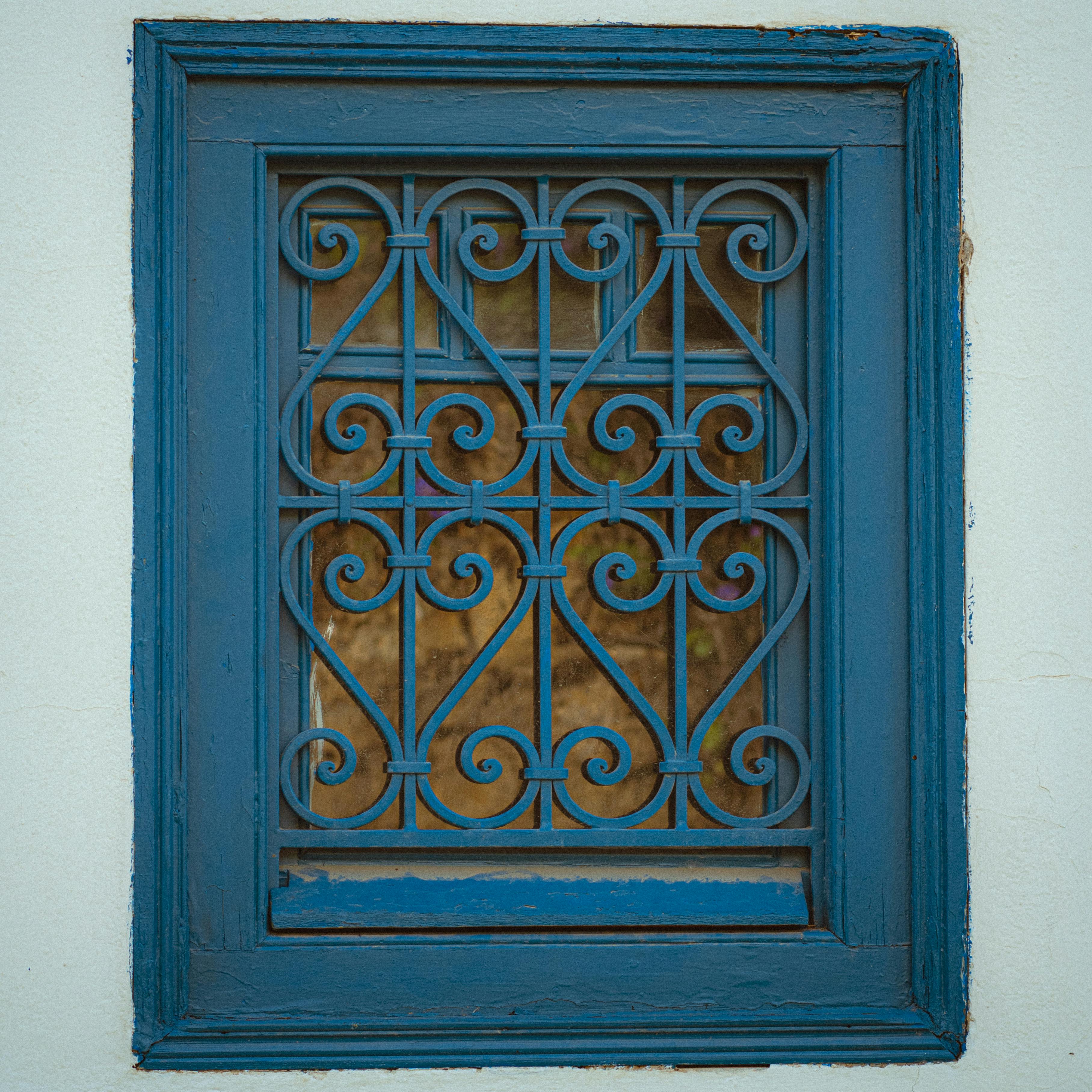 Traditional Blue Window Frame in Carthage Tunisia · Free Stock Photo