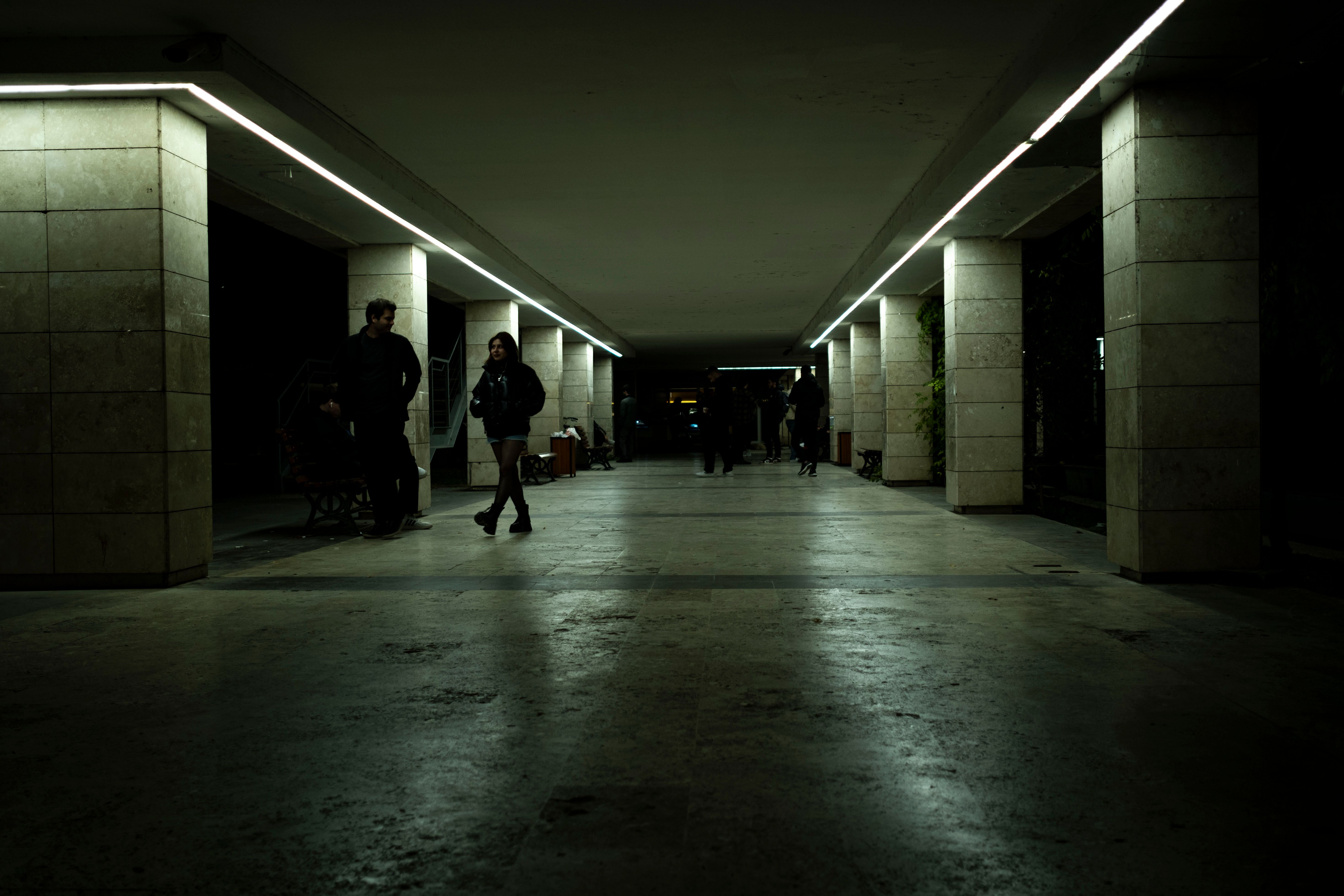 Moody Urban Underground Passage at Night · Free Stock Photo