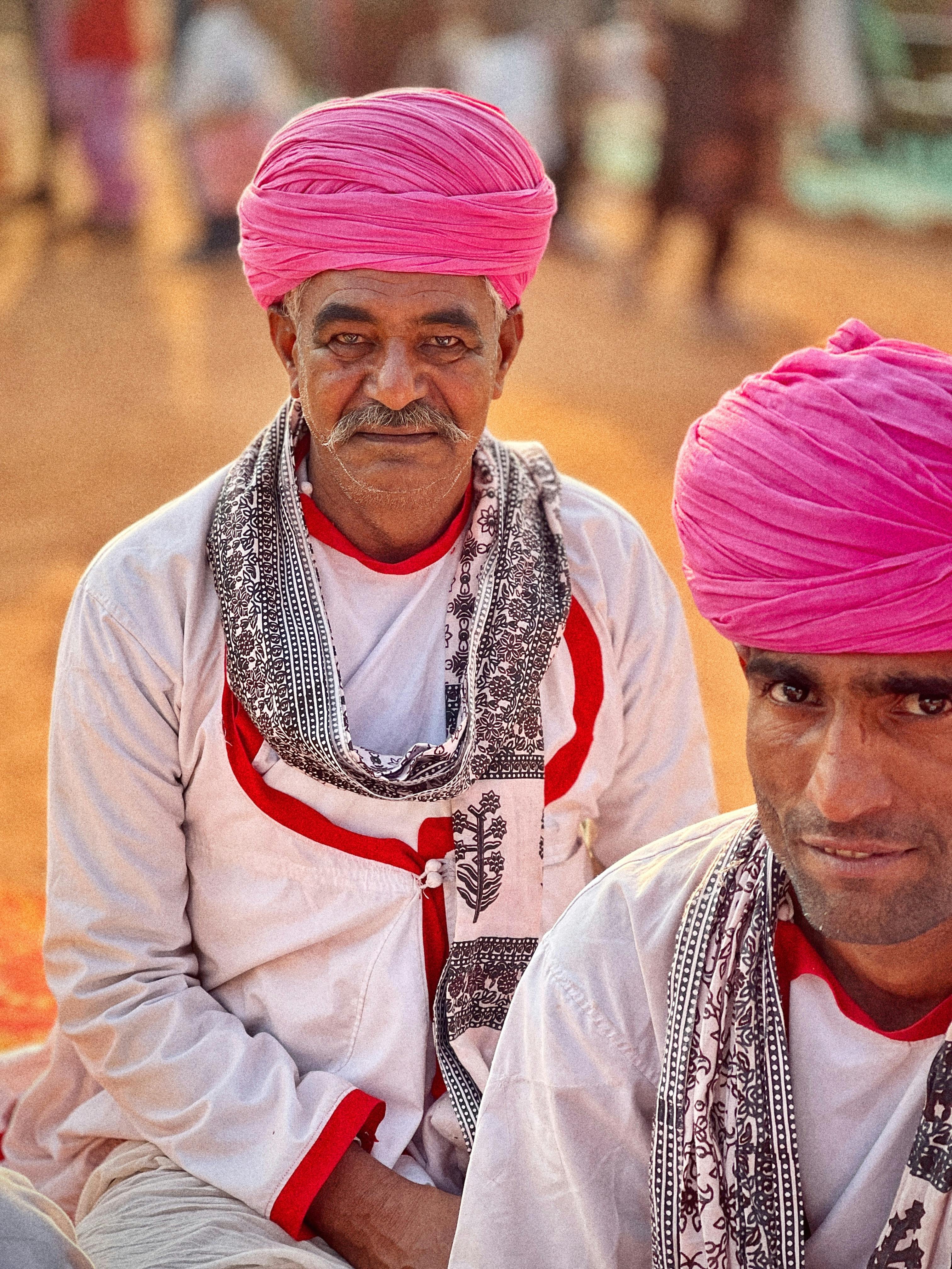Traditional Indian Men in Vibrant Turbans · Free Stock Photo