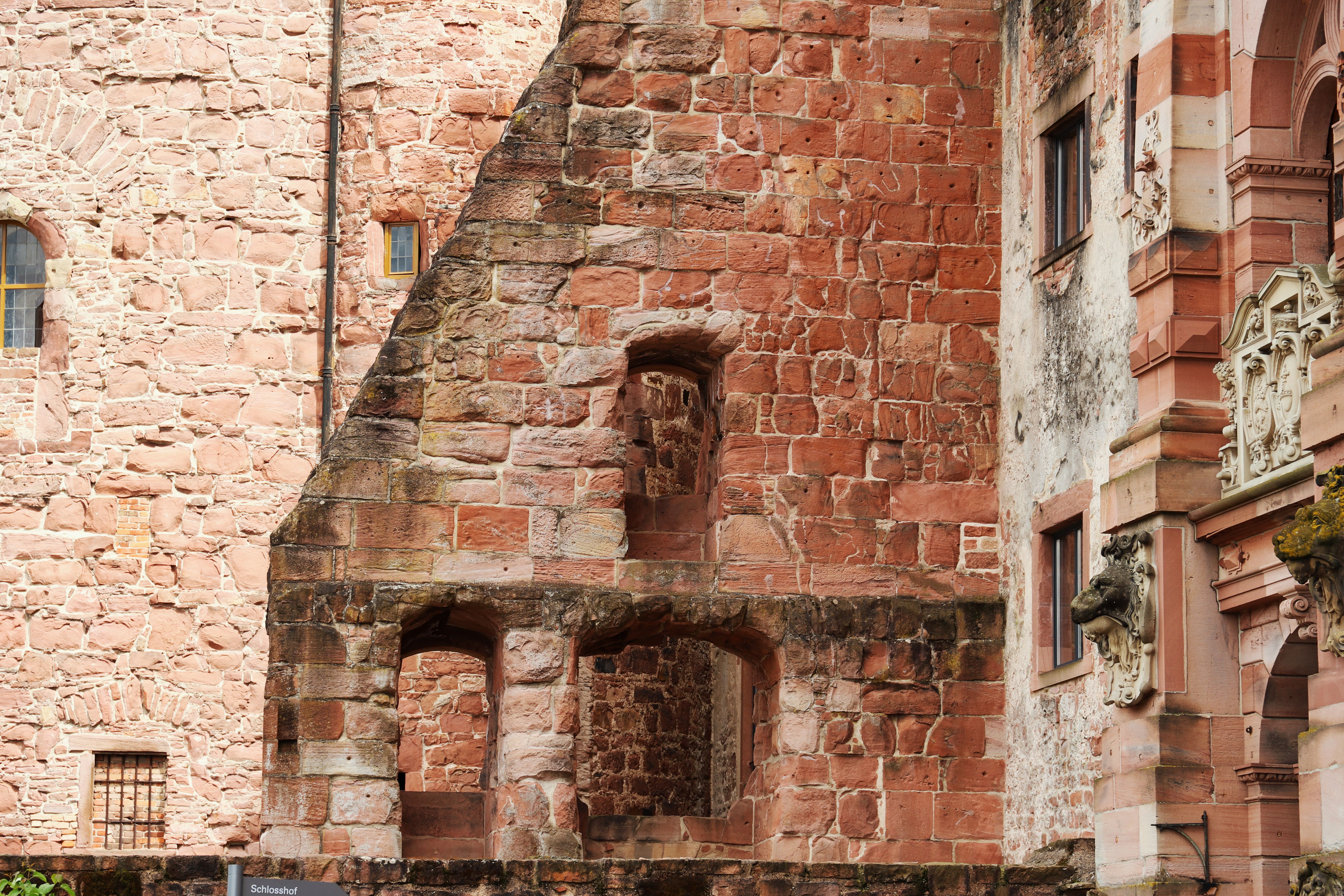 Historic Detail of Heidelberg Castle Facade · Free Stock Photo