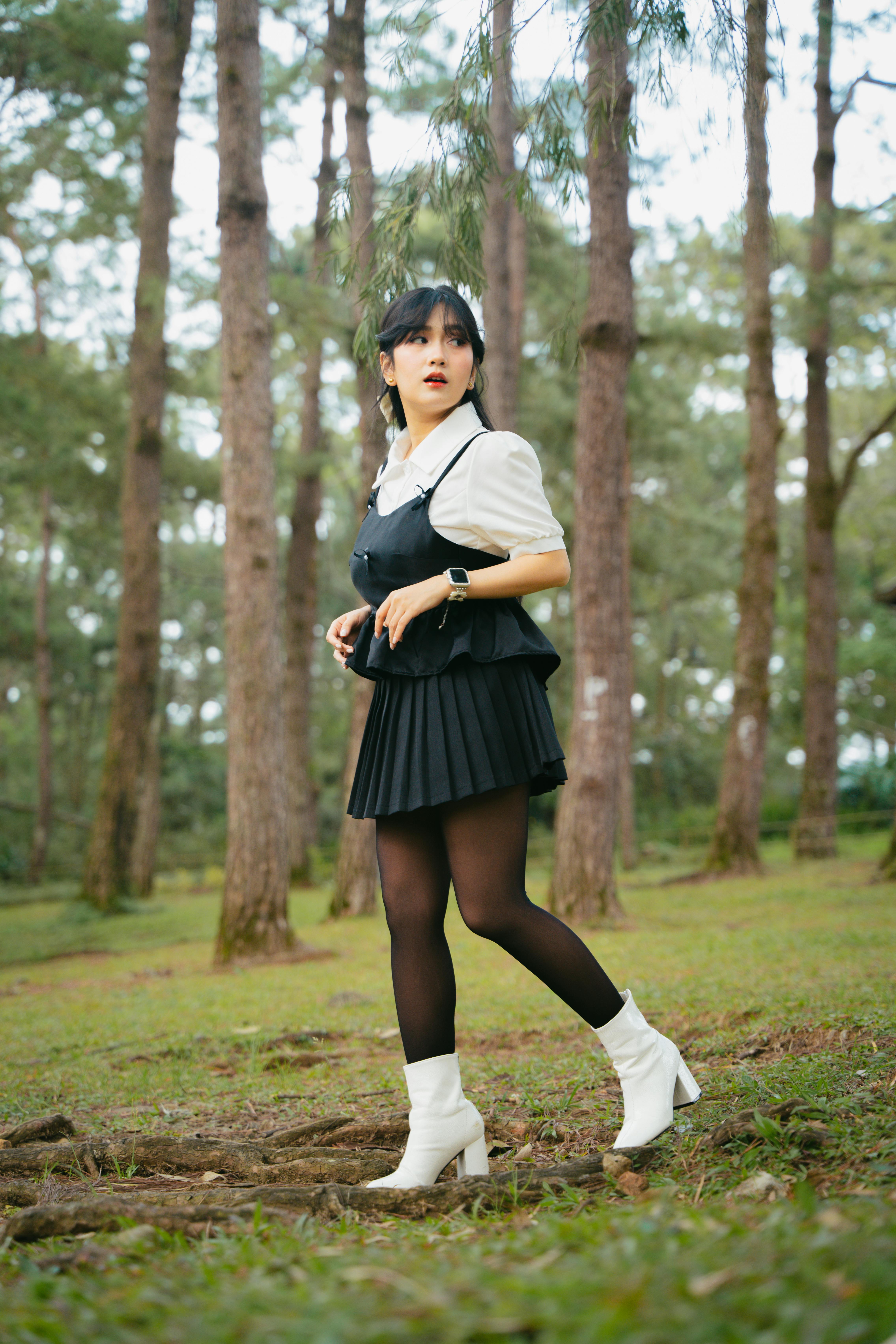 Stylish Woman in Forest Outfit During Autumn · Free Stock Photo