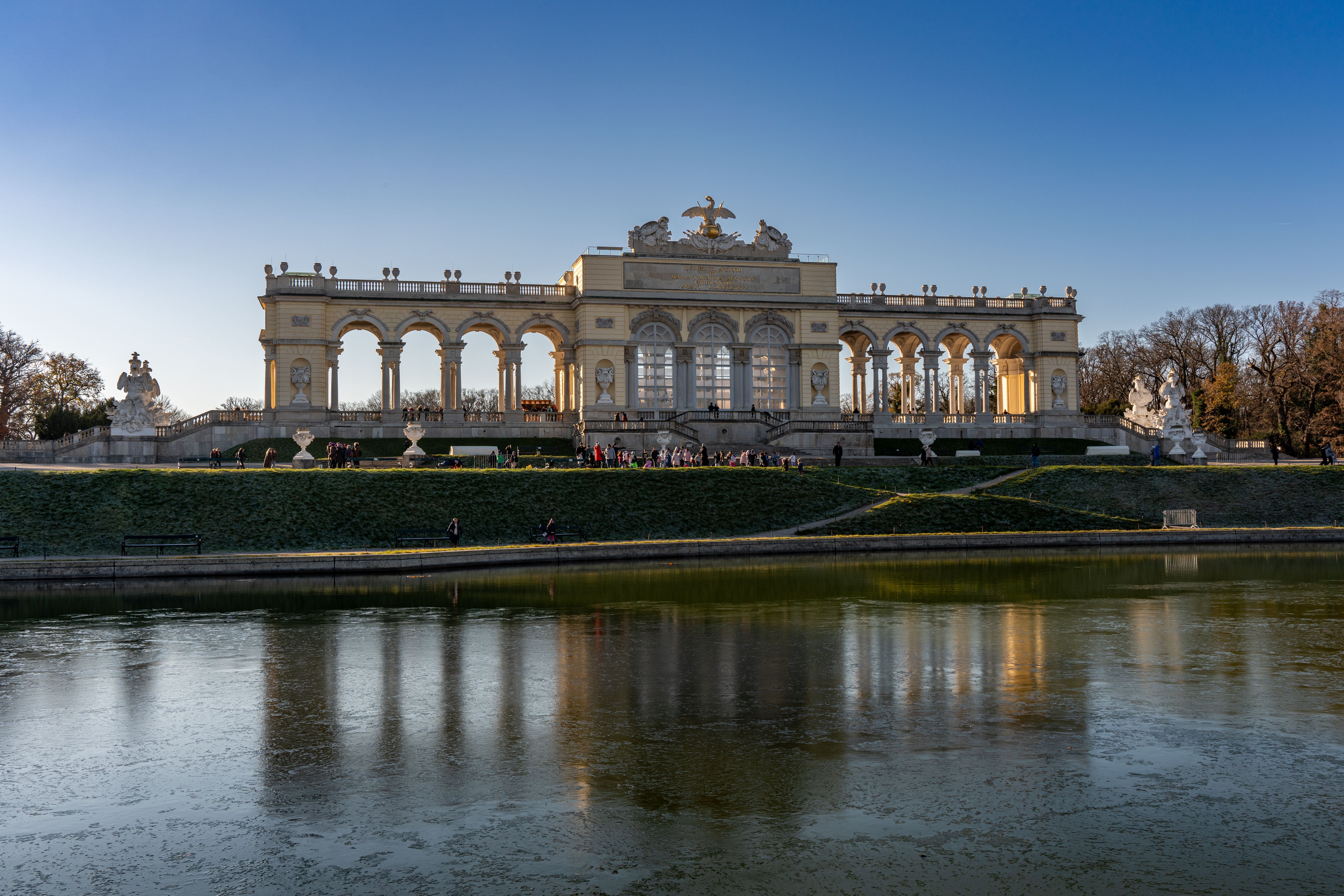 Gloriette in Schönbrunn Palace, Vienna Reflecting in Water · Free Stock ...