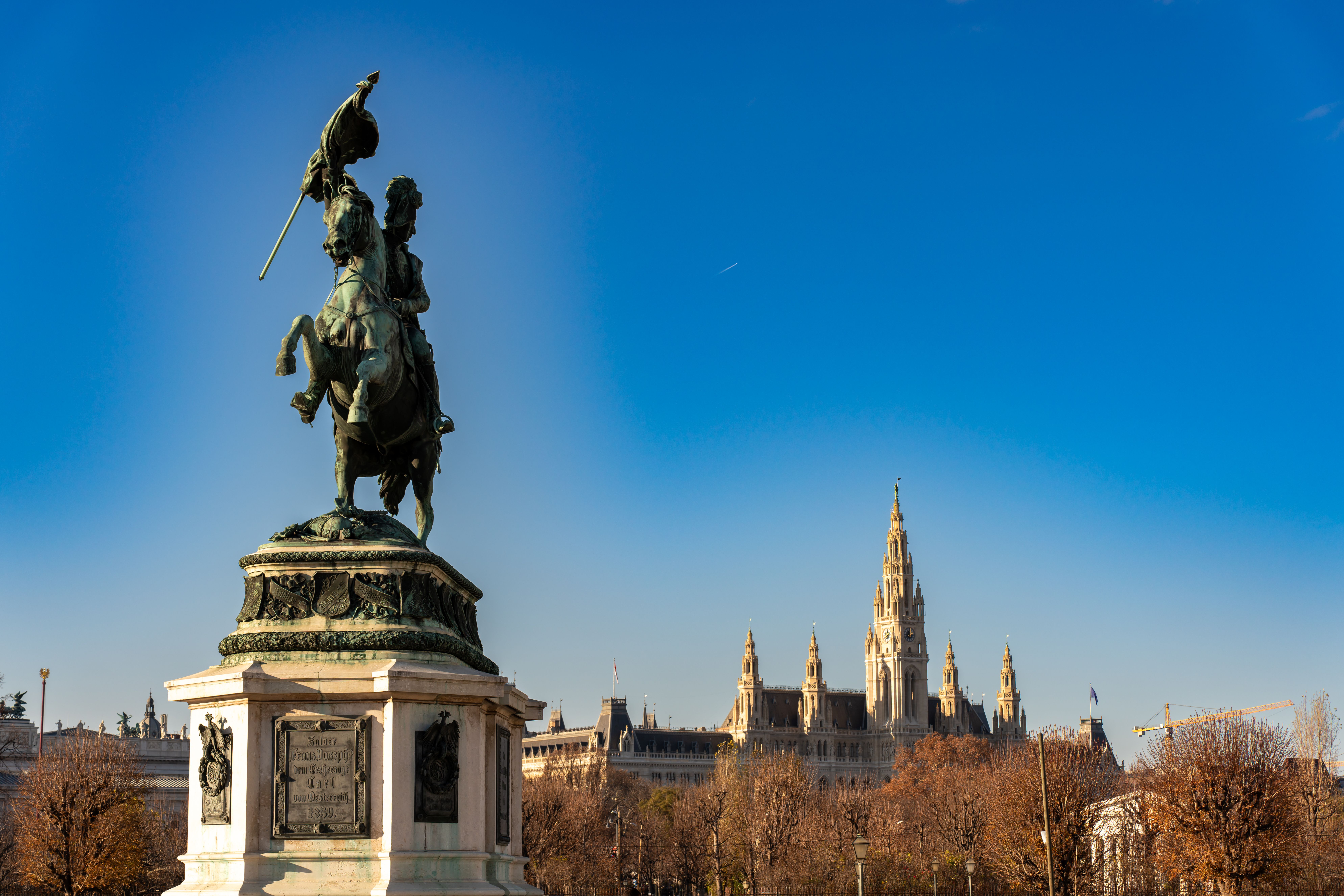 Equestrian Statue in Vienna with Cityscape · Free Stock Photo
